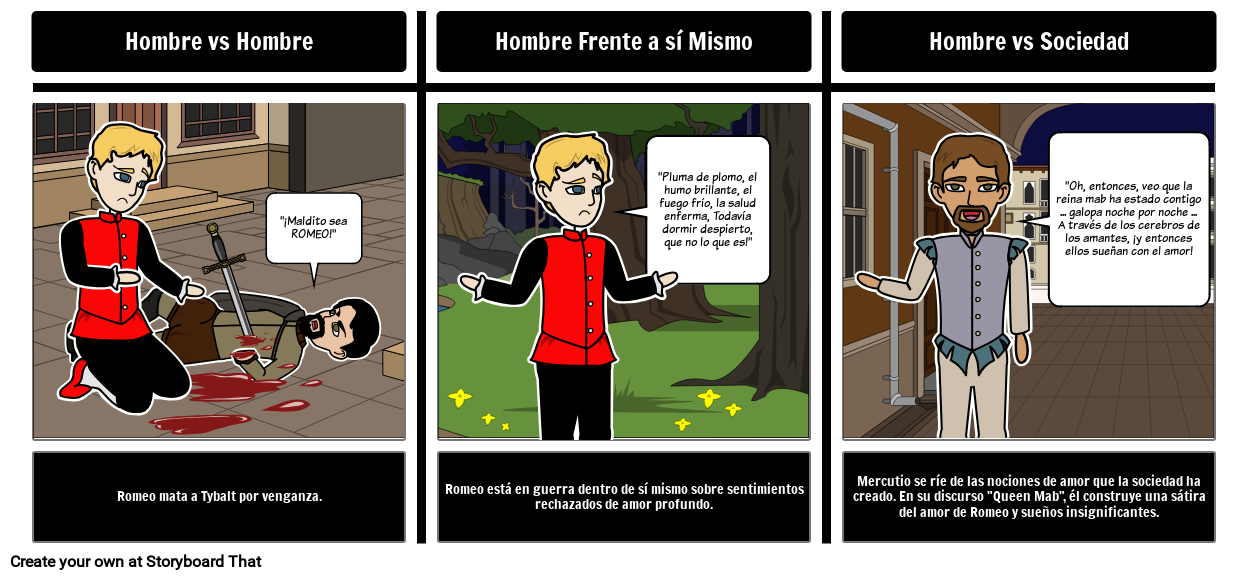 Conflictos de Romeo y Julieta Storyboard av es-examples