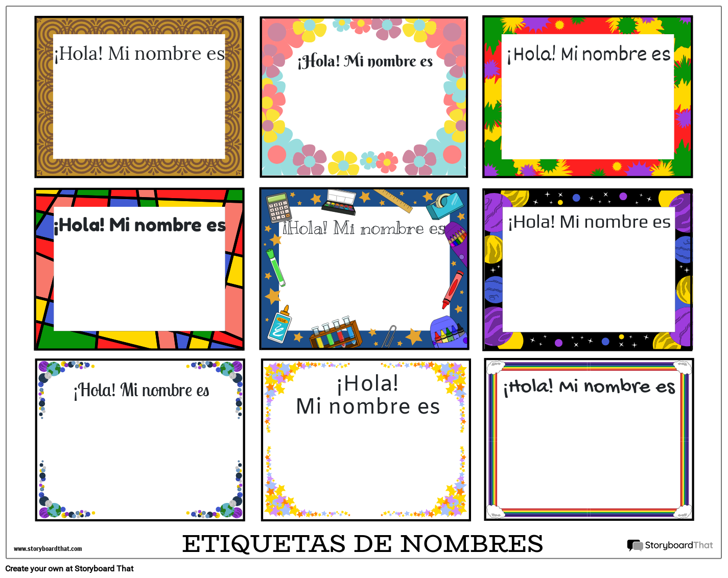 Etiquetas De Nombre En Blanco Y Negro Para El Aula Etiquetas Para El