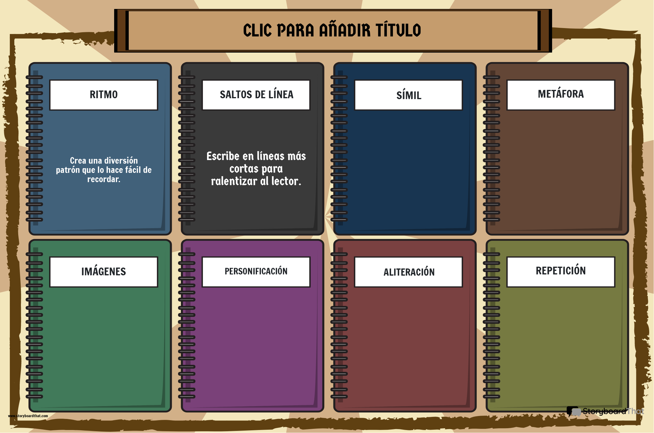 CUADERNO TEMÁTICO - CARTEL DE POESÍA Storyboard