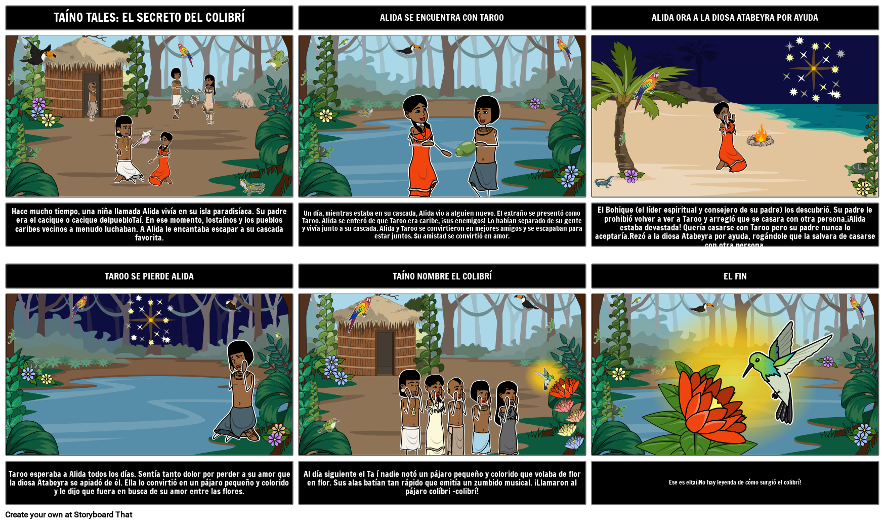 Cuentos Taínos: Colibrí Storyboard by es-examples