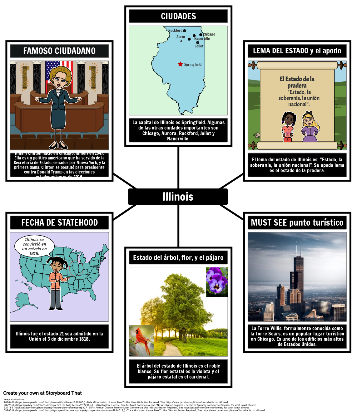 Datos Sobre Illinois Storyboard por es-examples