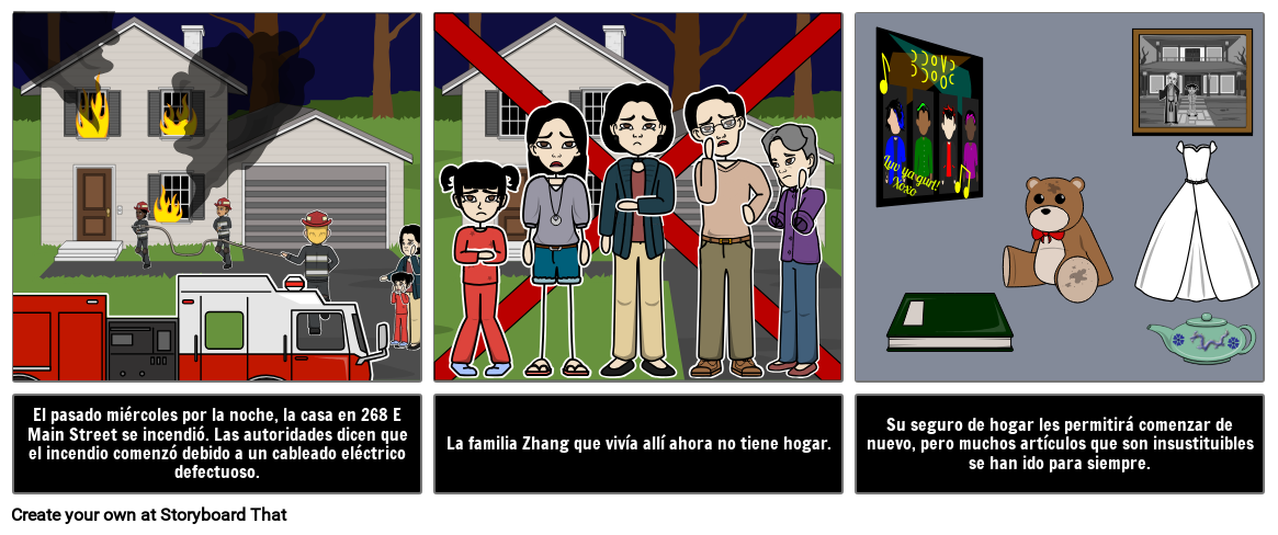 Ejemplo de Guión Gráfico de Evento Actual Storyboard
