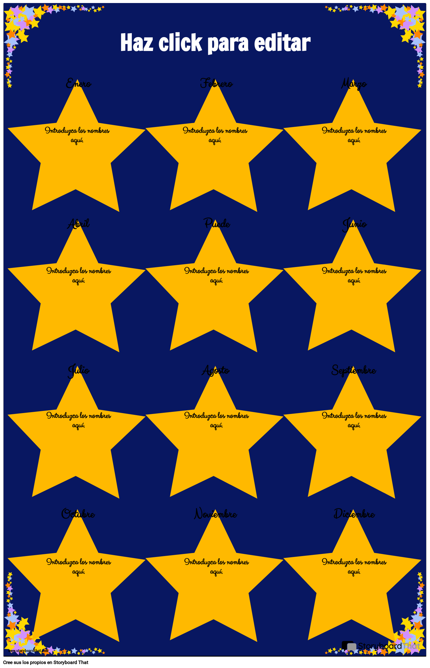 Ejemplo de un Cartel de Cumpleaños de Estrella