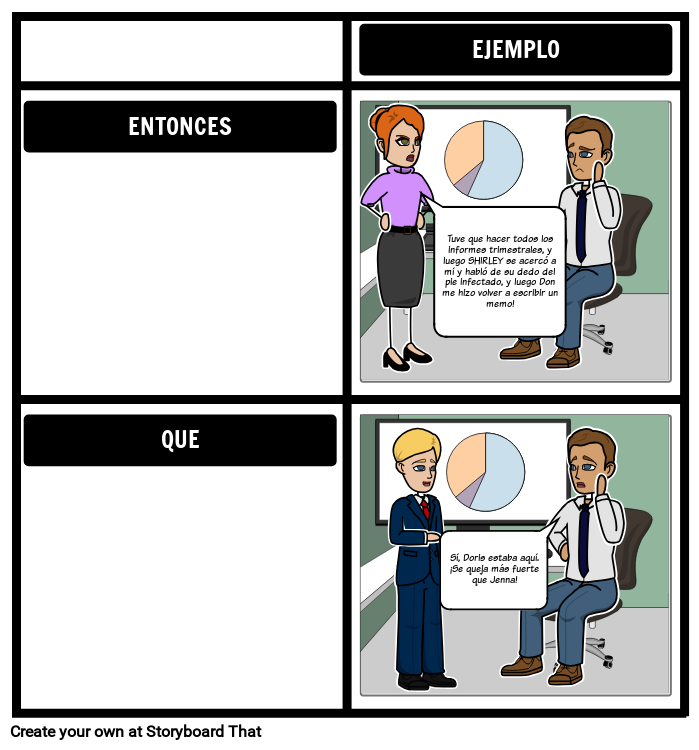 Entonces Vs. Que - Homófonos Storyboard por es-examples