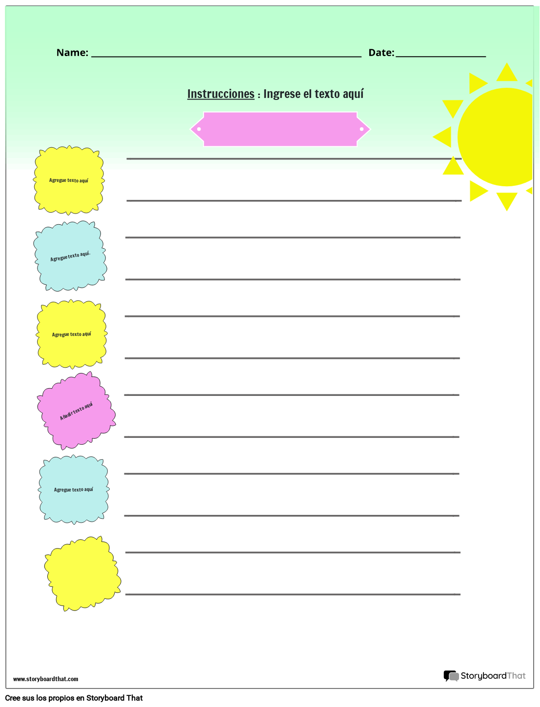 Fichas de poesía acróstica. Storyboard por es-examples