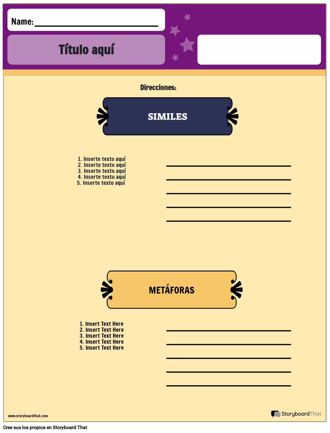 Generando Símiles y Metáforas Storyboard por es-examples