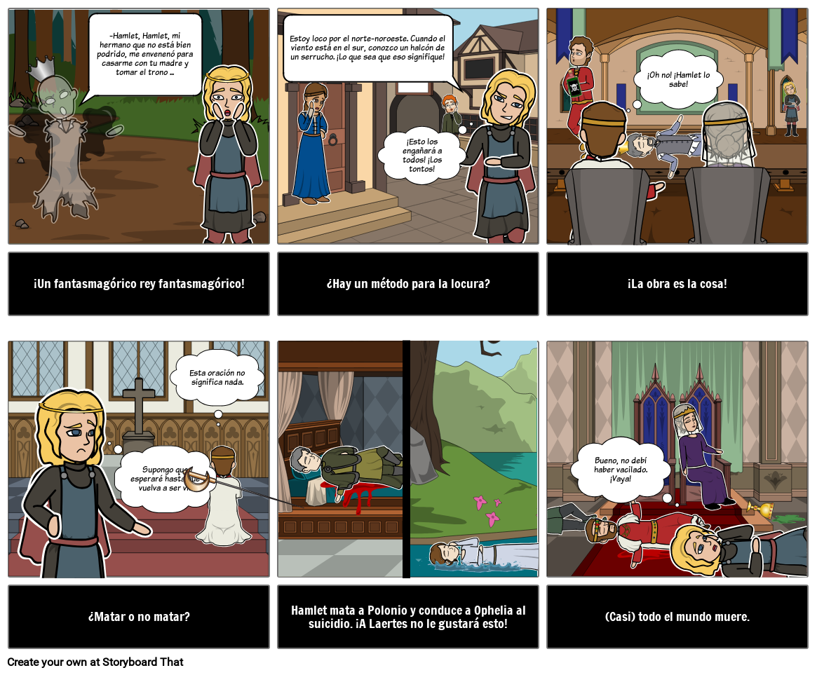 Hamlet en una Parodia Corta Storyboard por es-examples