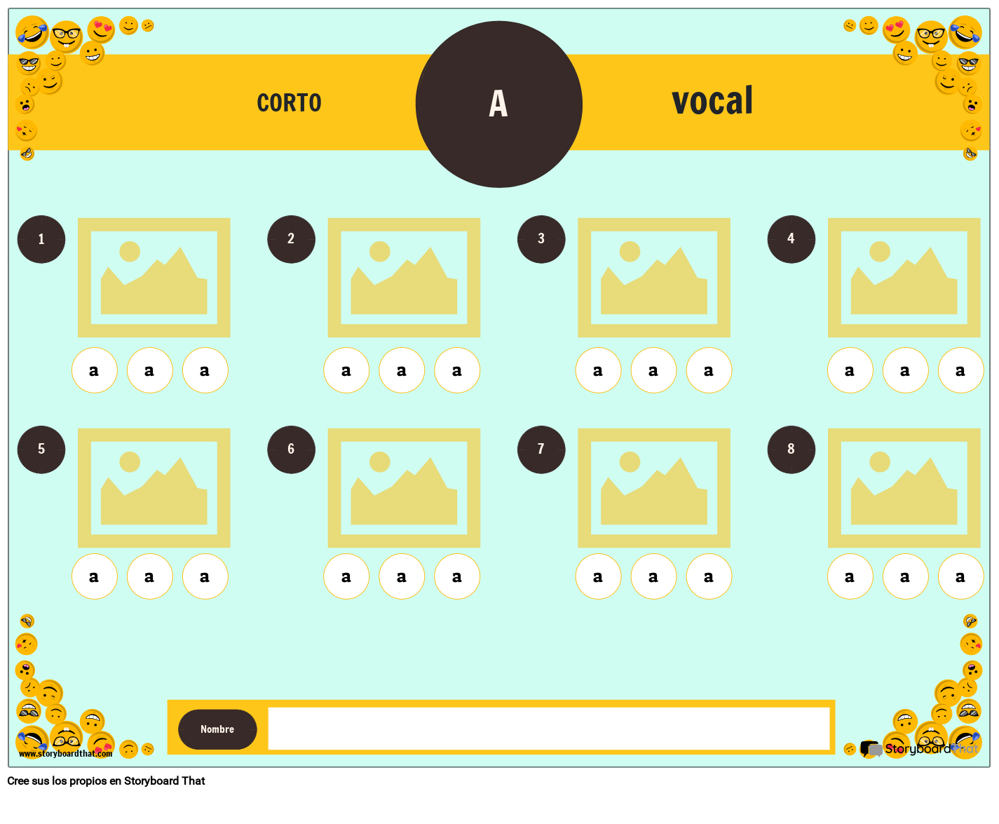 Hojas De Trabajo De Vocales Cortas O