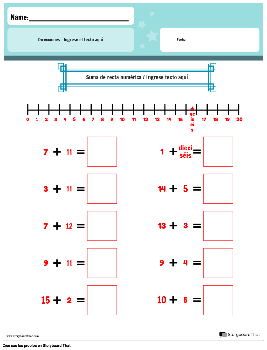 Hoja De Trabajo Para Sumar