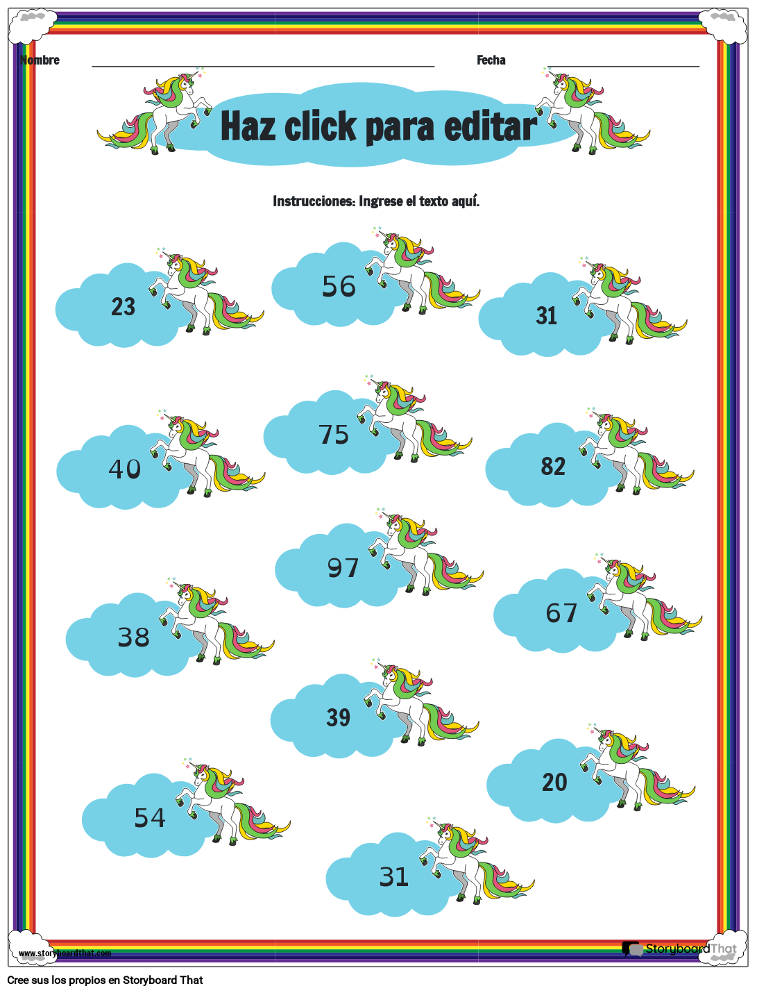 Hoja de Trabajo de Números Pares e Impares Inspirada en Unicornios