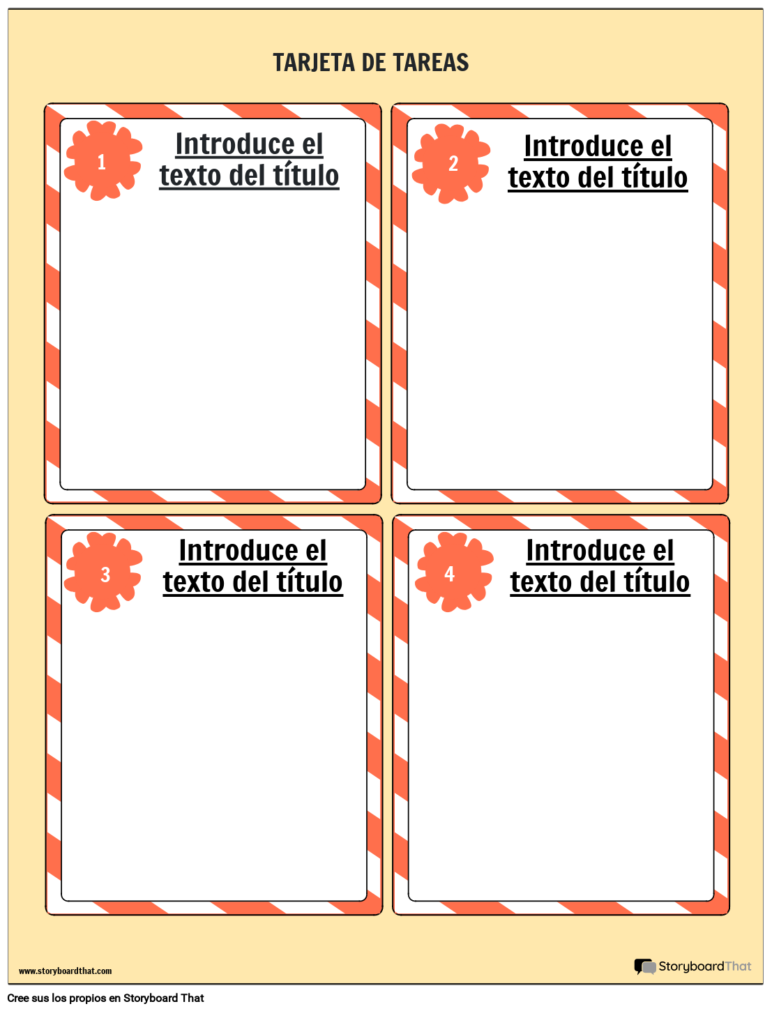 Hoja de trabajo de tarjeta de tareas imprimible