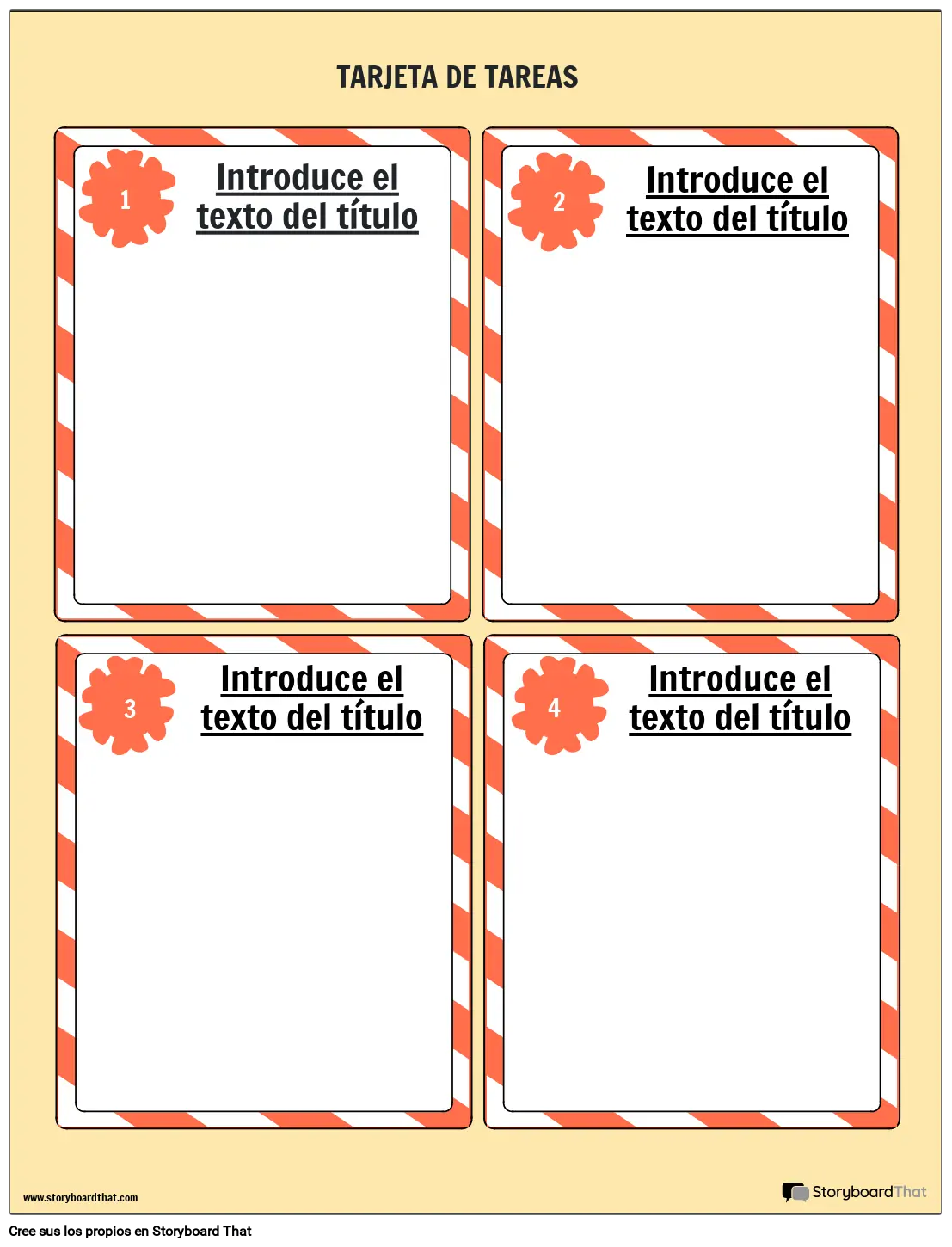 Hoja de trabajo de tarjeta de tareas imprimible