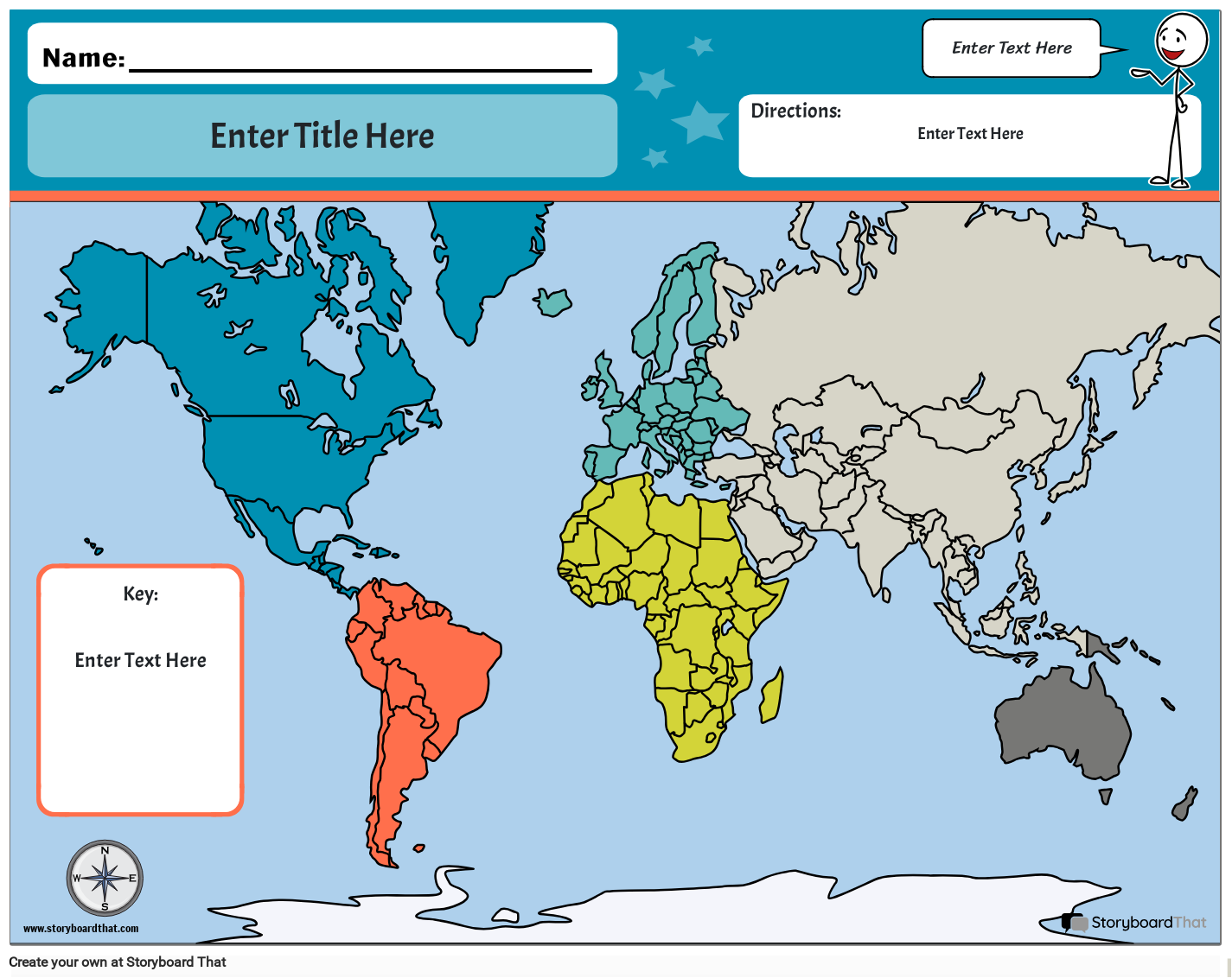Hoja de Trabajo del Mapa Mundial Storyboard por es-examples