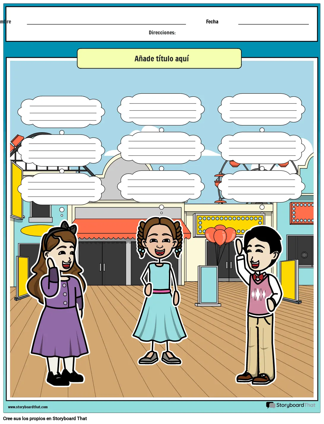 Hoja de trabajo para escribir un diálogo entre comillas