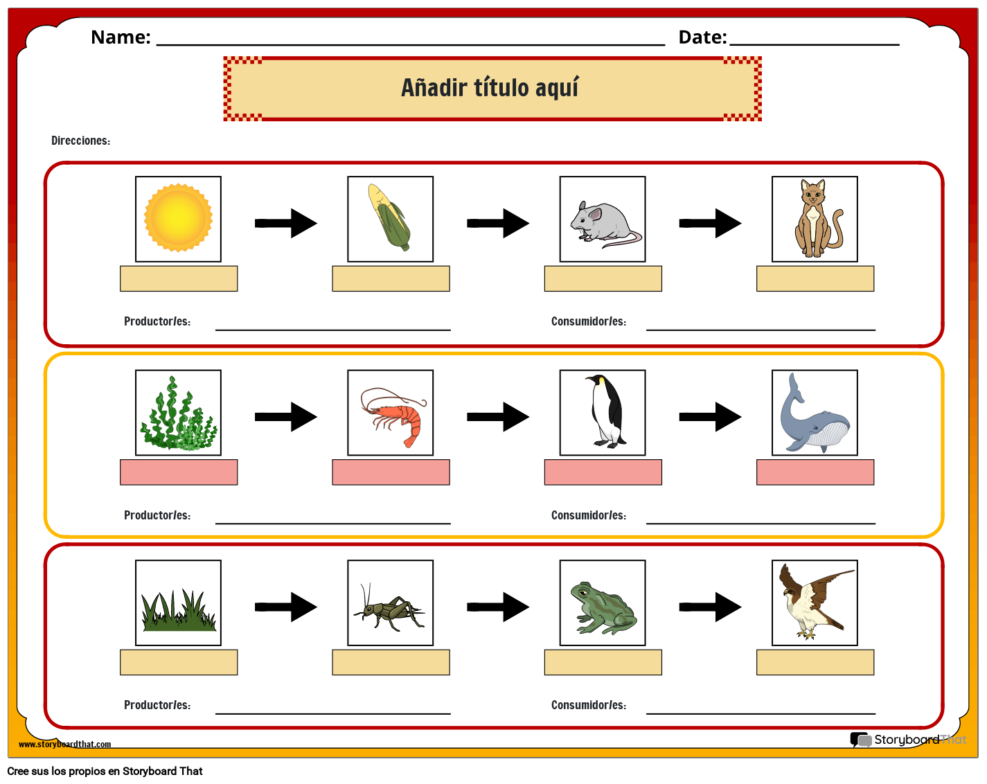 Hojas De Trabajo Para Consumidores Y Productores