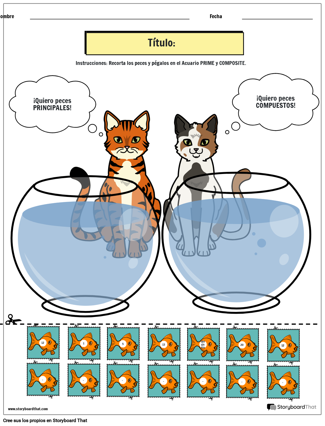 Hoja De Trabajo Para Recortar Números Primos Y Compuestos