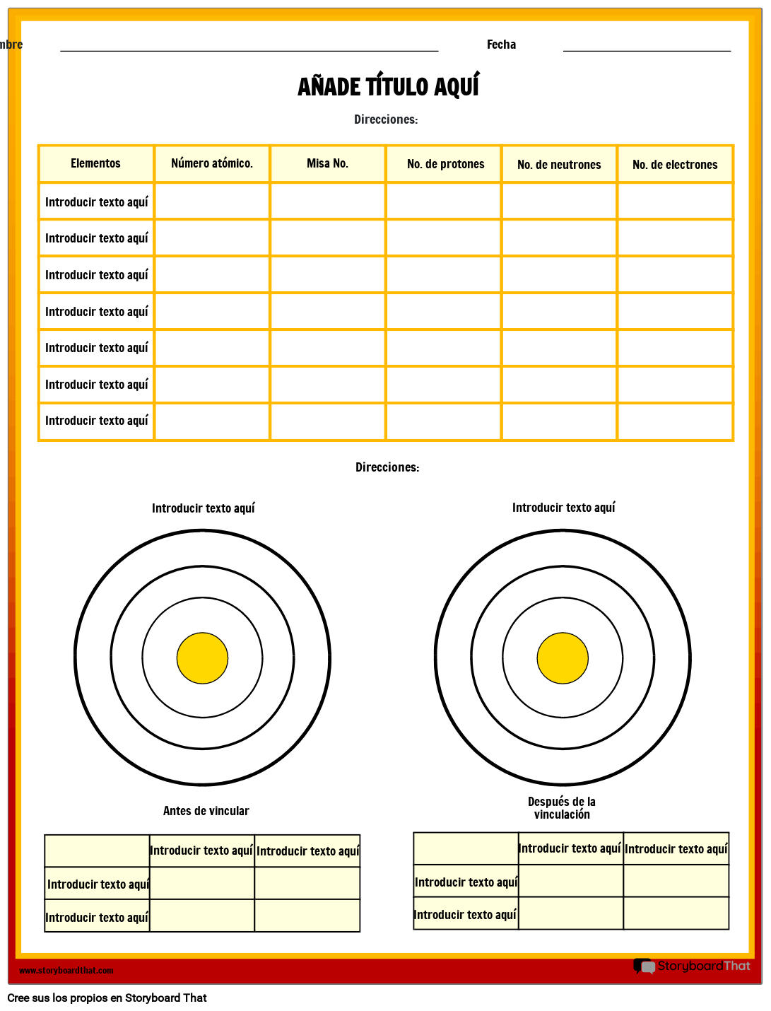 Hoja de Trabajo Para Resolver Átomos y Moléculas