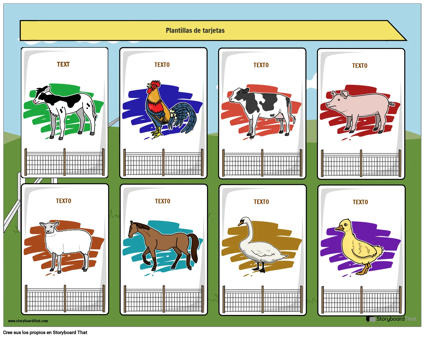 Juego de Cartas Animales de Granja Categoría Storyboard