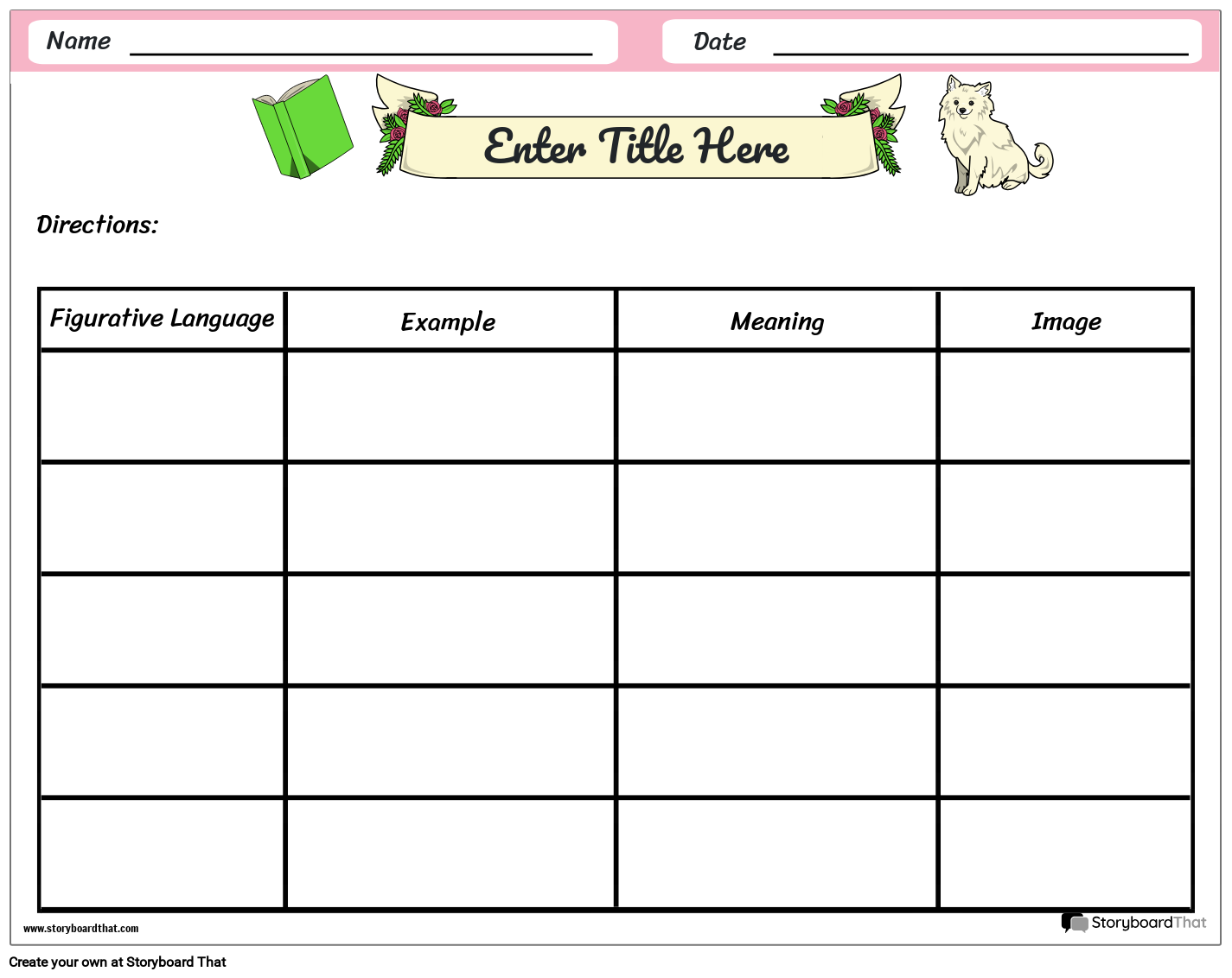 Lenguaje Figurativo Paisaje de 7 Colores Storyboard