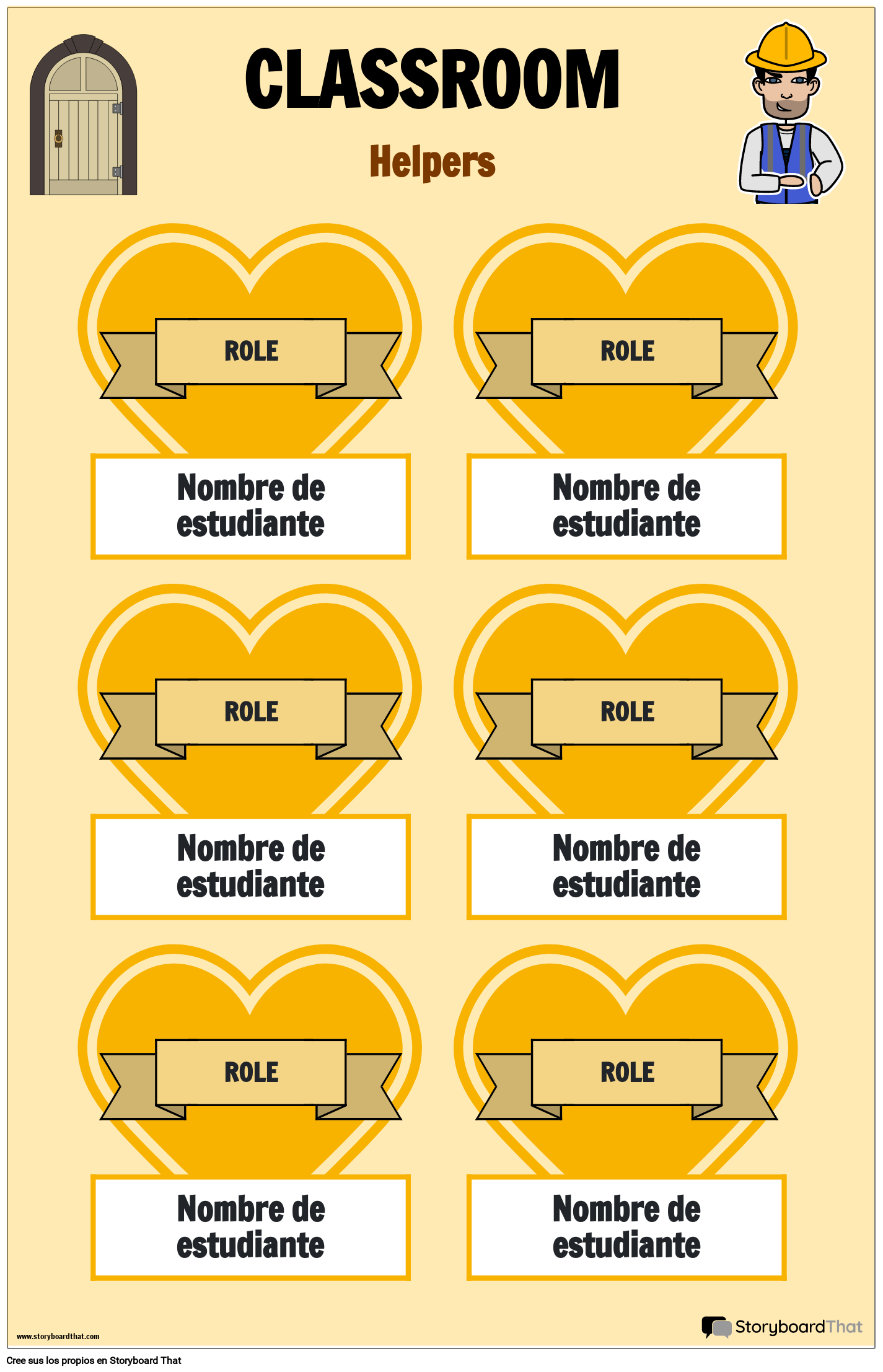 Lindos Ayudantes de Aula Amarillos Storyboard por es-examples