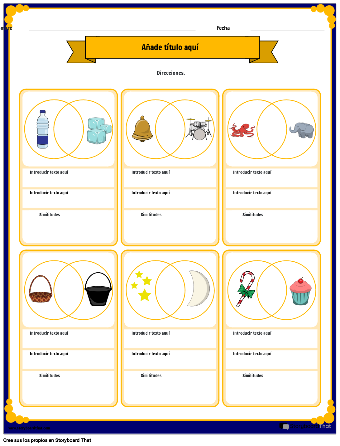 Listado de Similitudes y Diferencias Storyboard