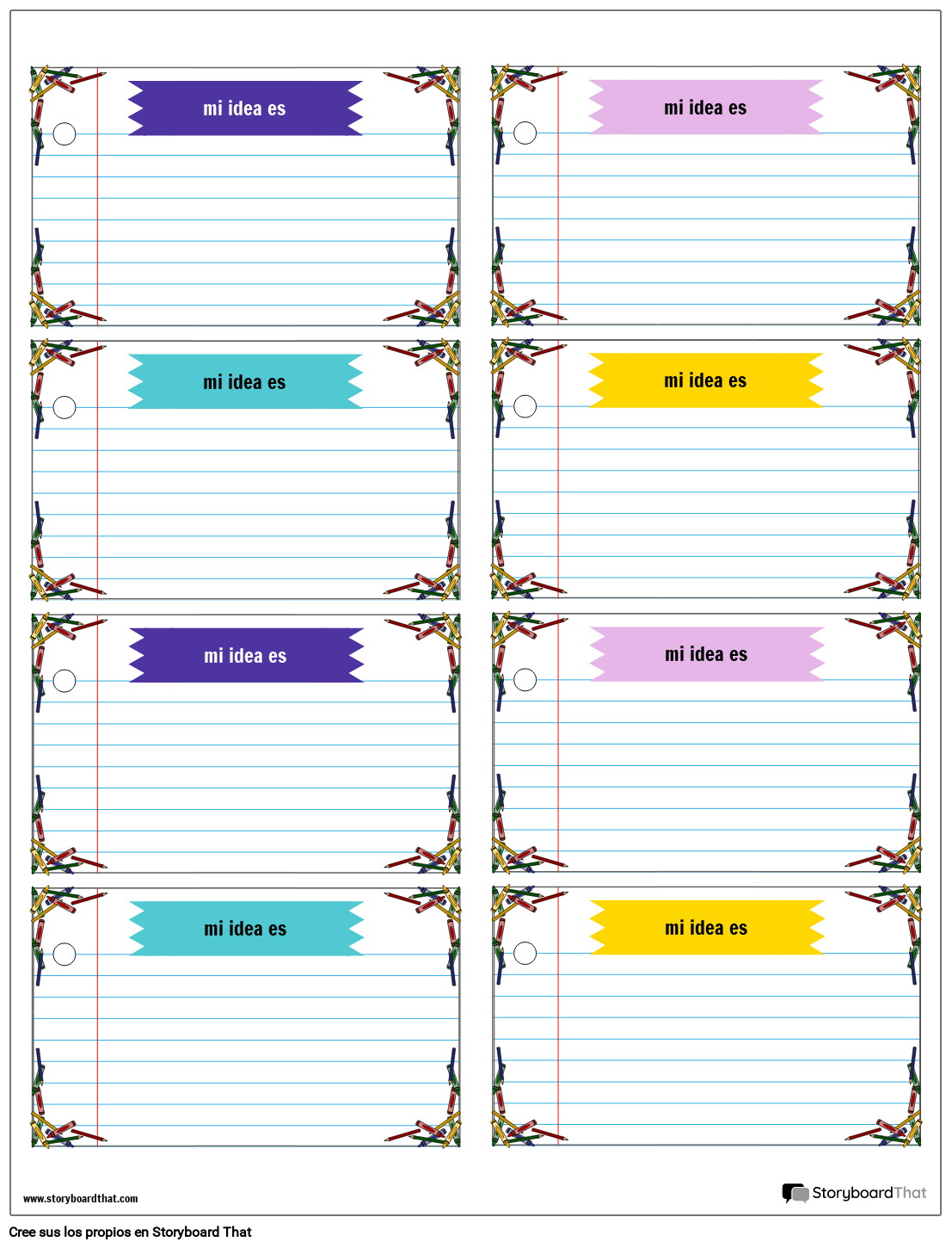 Nota de Sugerencia de Ideas Storyboard por es-examples