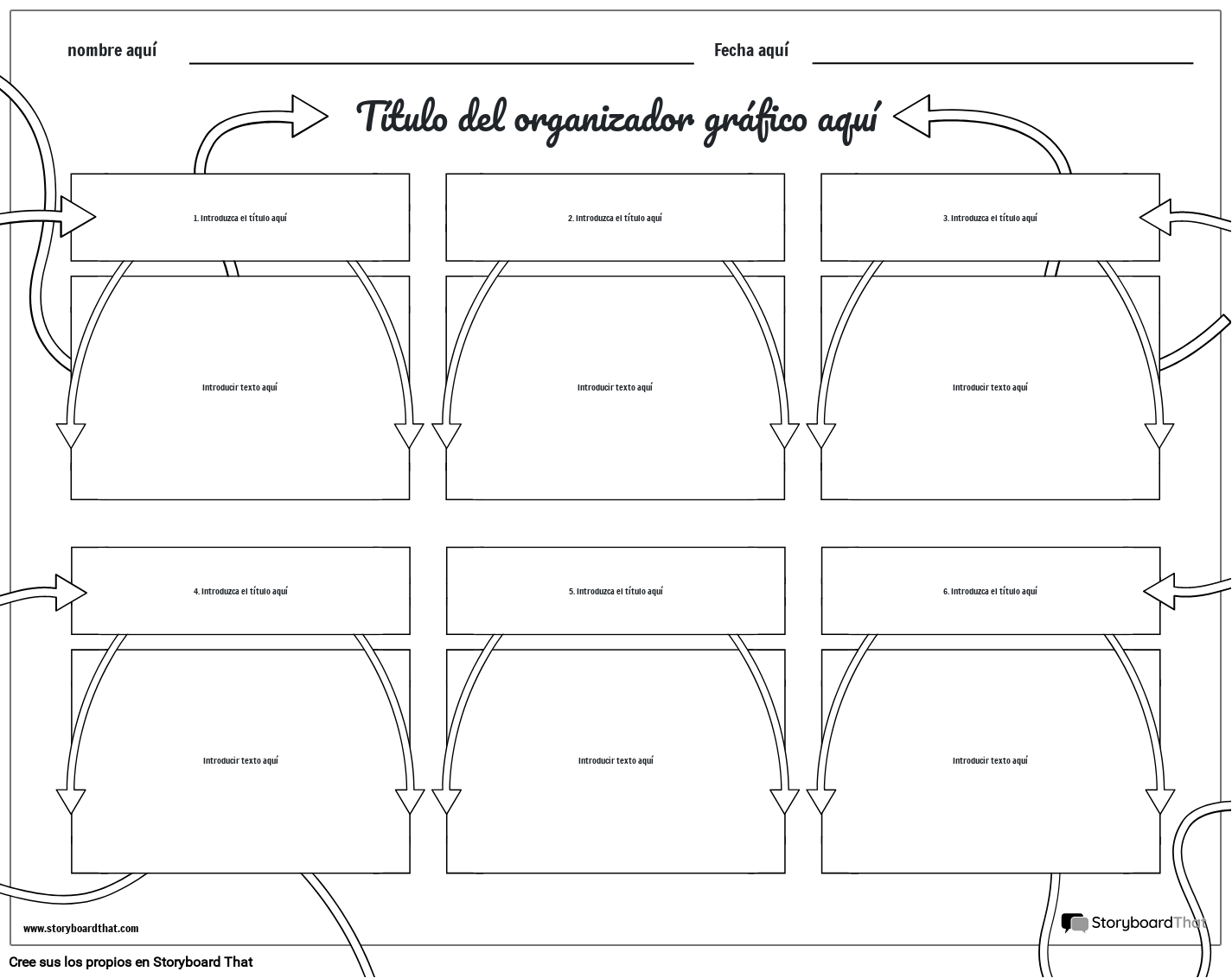 Nueva página de creación Organizador gráfico general 2 (blanco y negro)