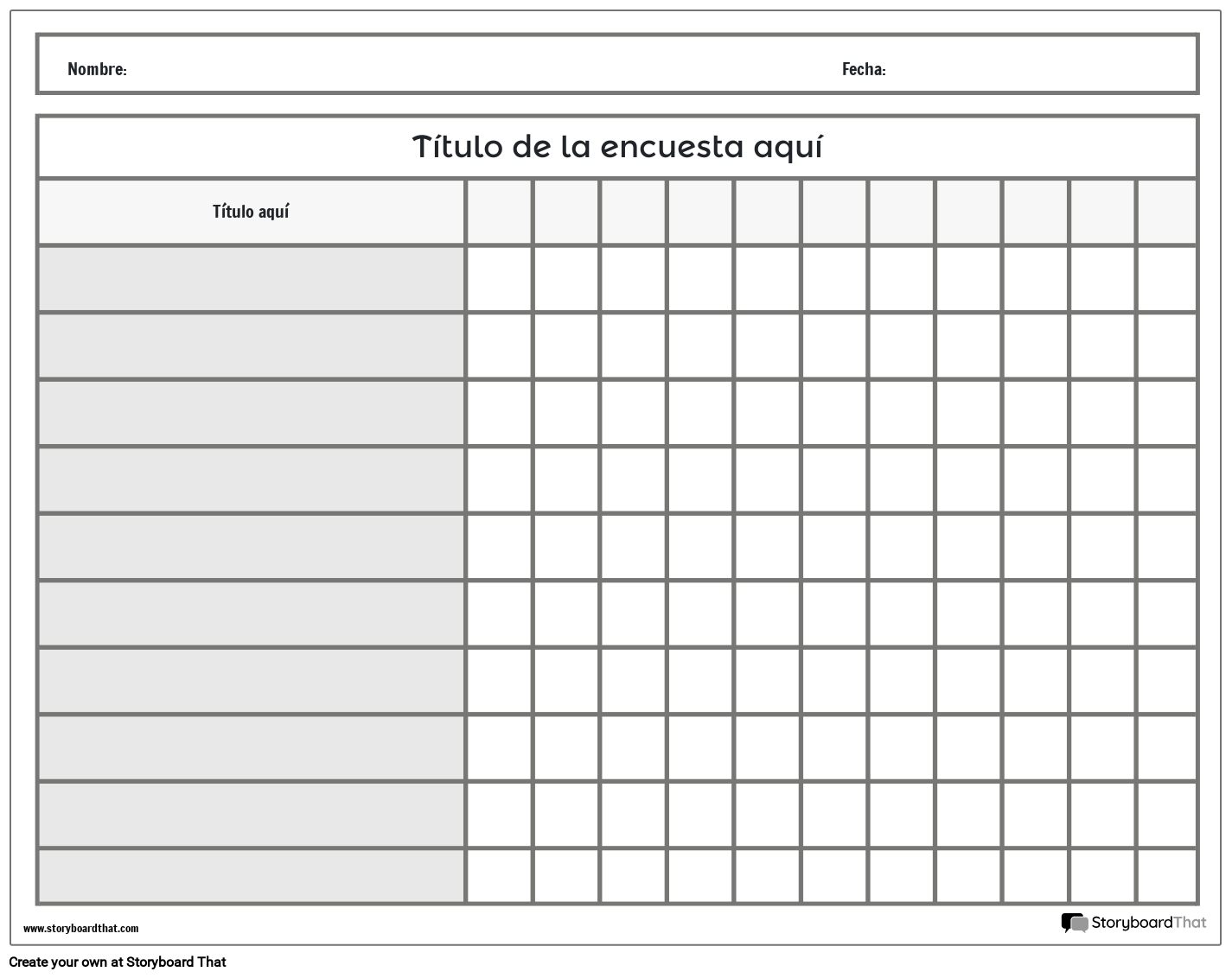 Nueva plantilla de encuesta de página de creación 4 (blanco y negro)