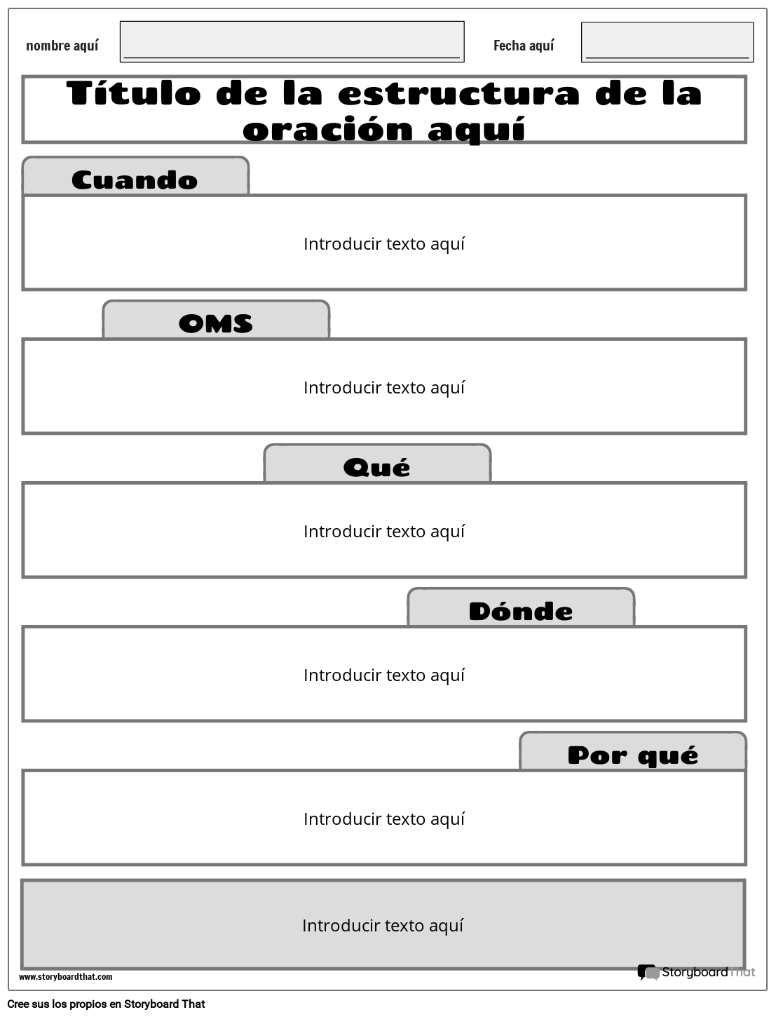 Hojas De Trabajo Con Oraciones Imprimibles