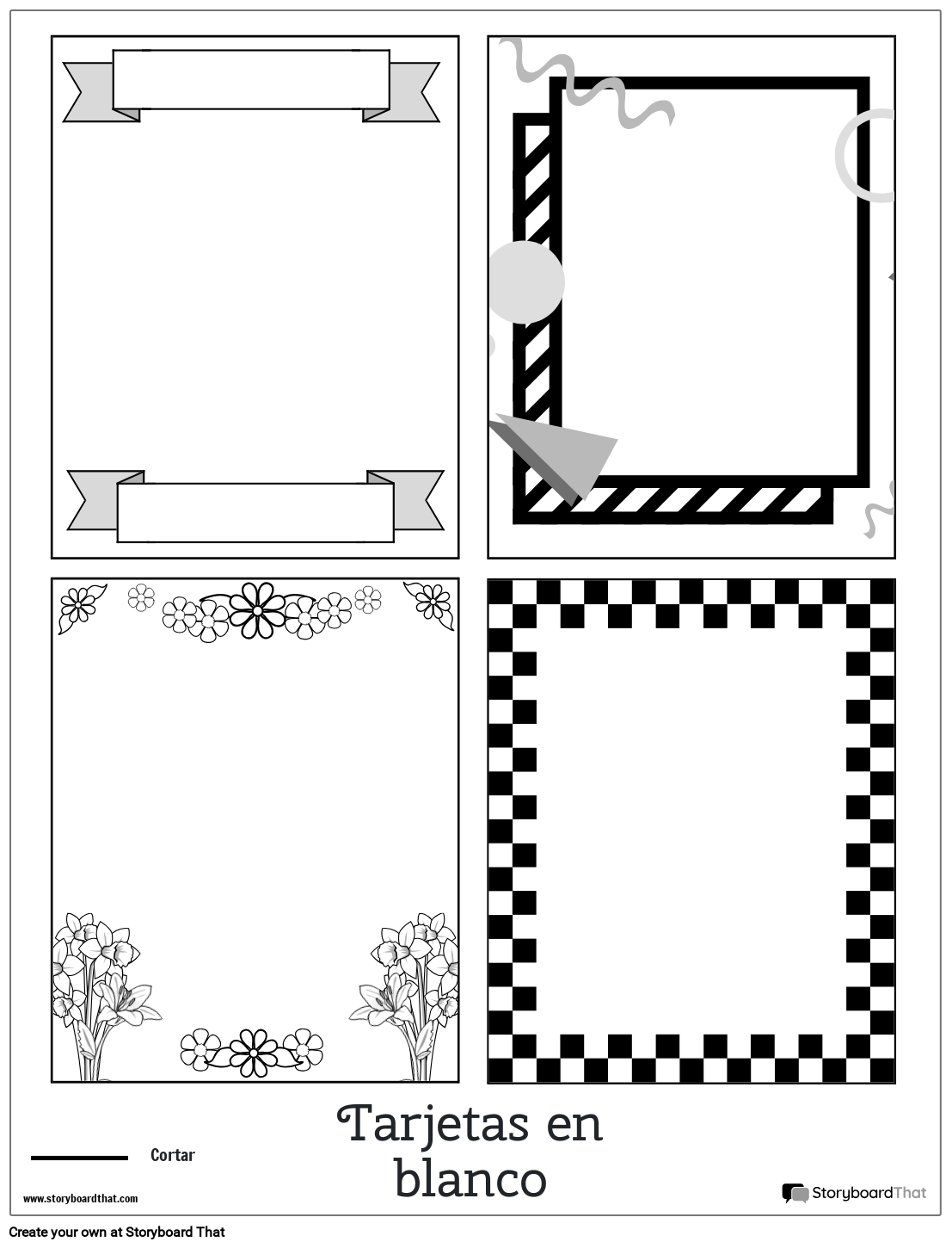 Nueva Plantilla De Tarjeta De Página De Creación 4 Blanco Y Negro