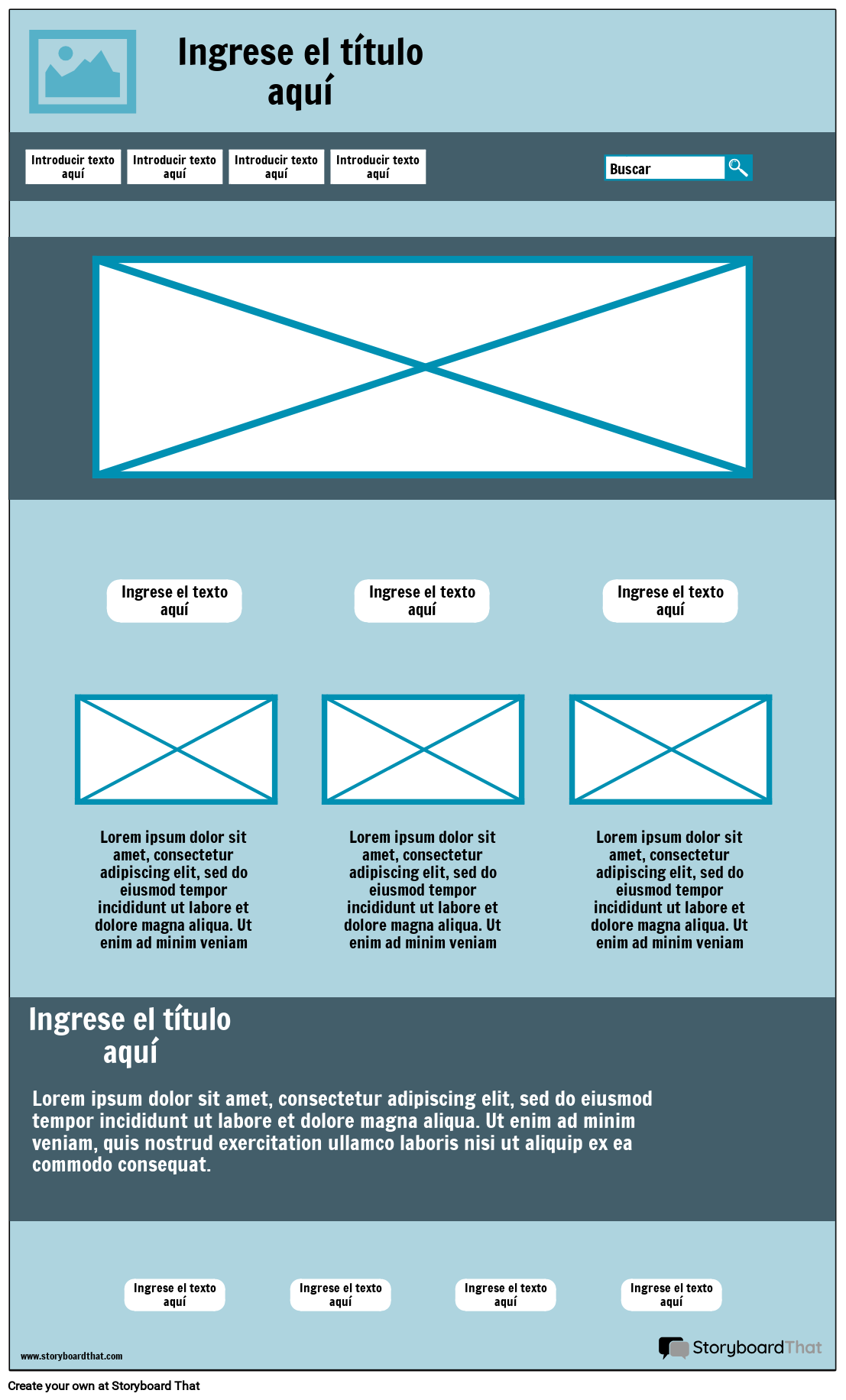 Página de Inicio Wireframe-1 Storyboard por es-examples