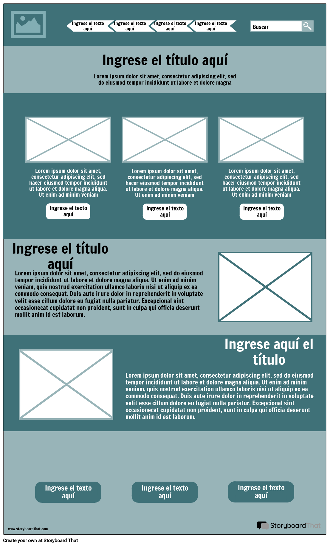 Página de Inicio Wireframe-2 Storyboard por es-examples