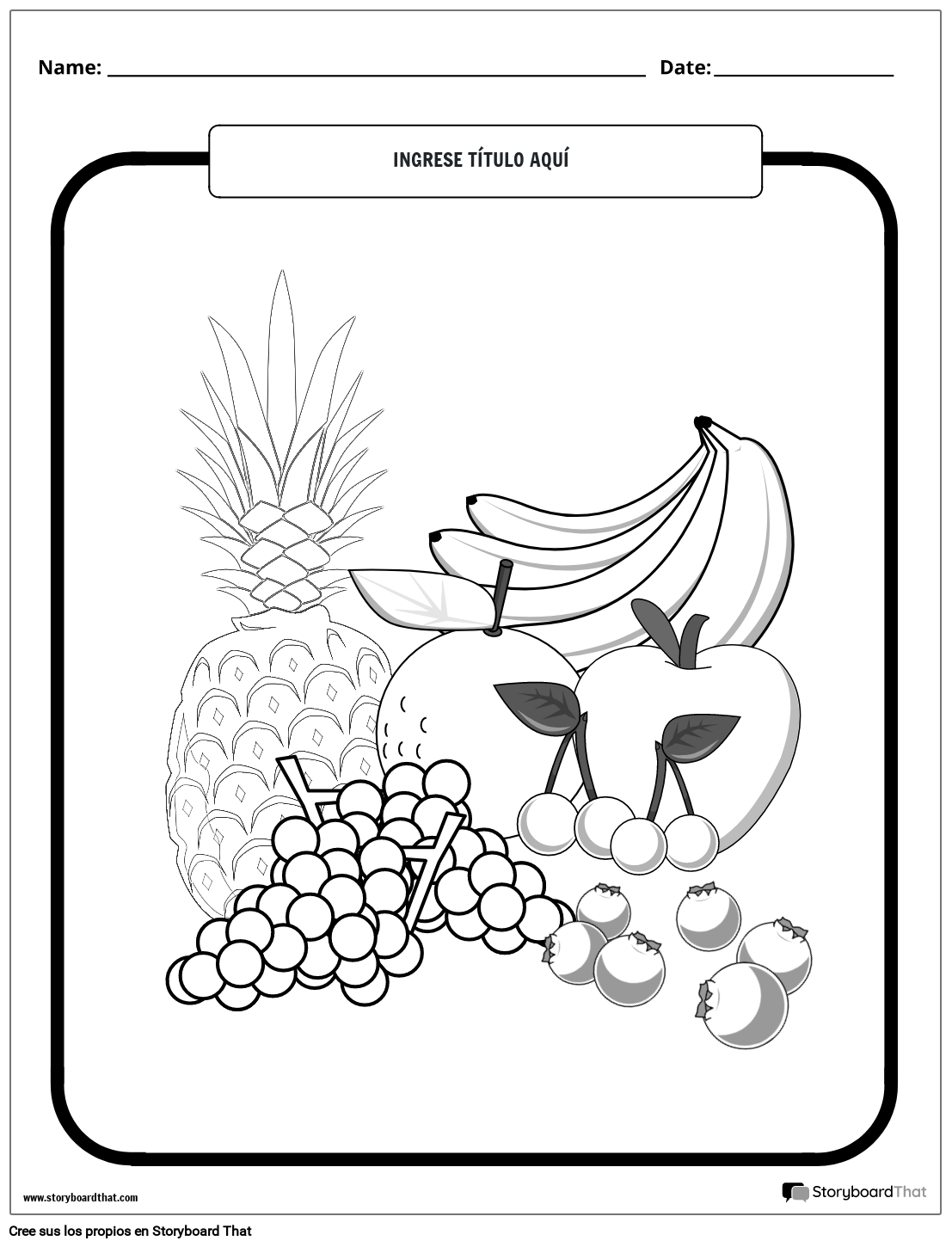 Las Frutas Para Colorear Categoría «Frutas Para Colorear» De Fotos