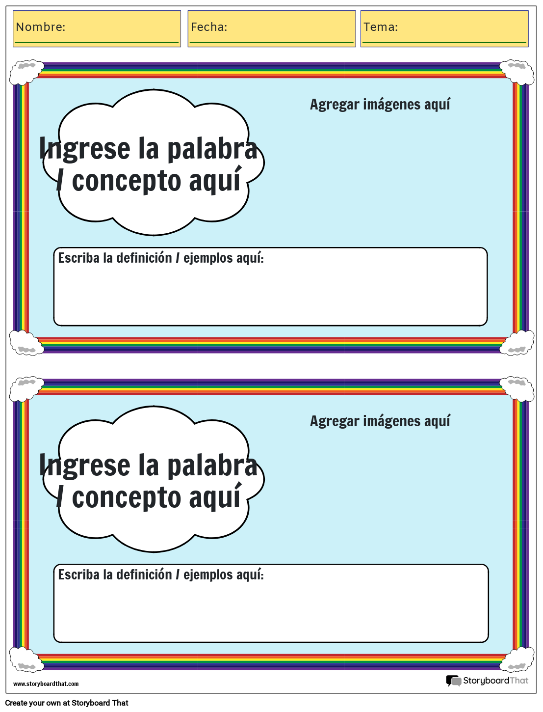Pared de Palabras 1 Storyboard por es-examples