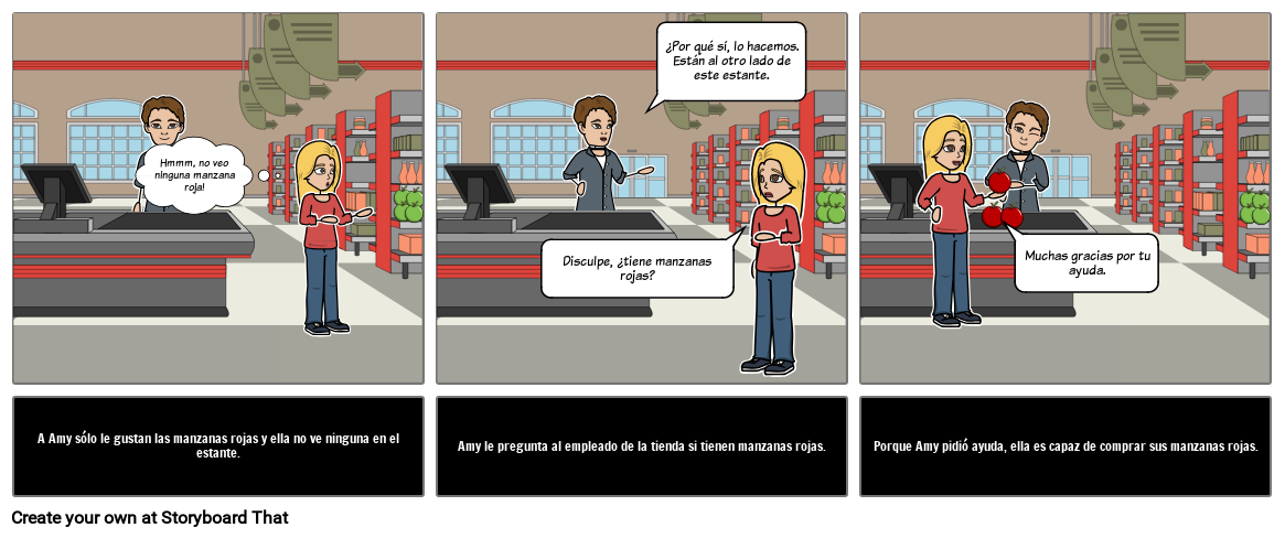 Pedir Ayuda en la Tienda Storyboard by es-examples