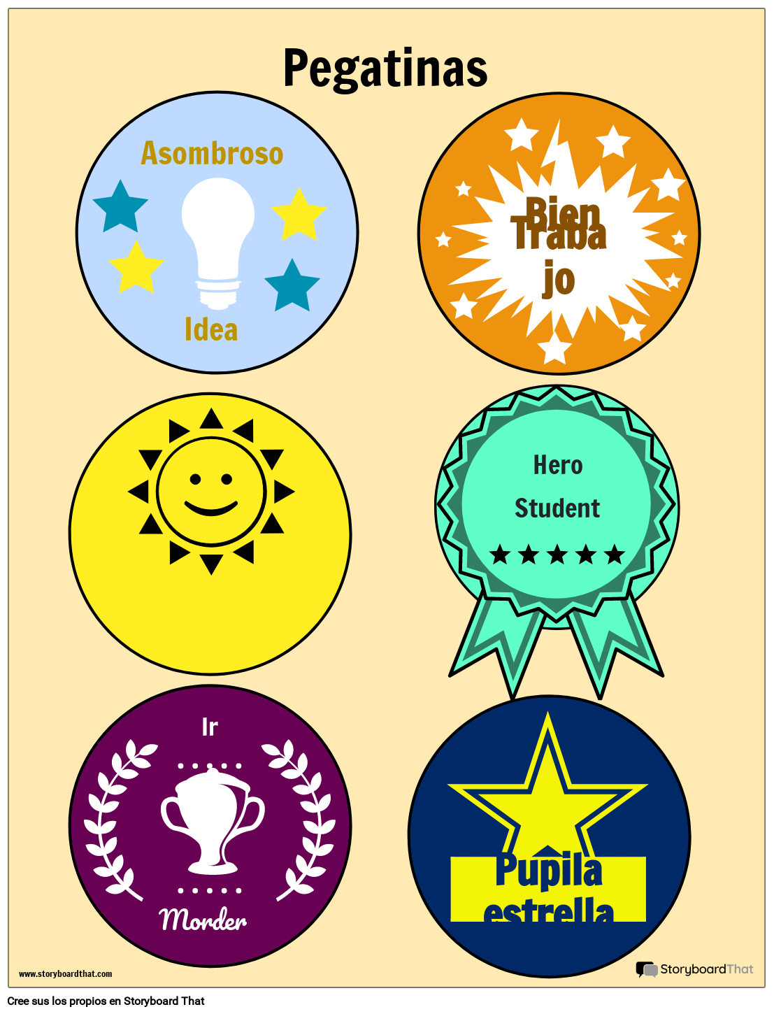 Pegatinas de Recompensa Imprimibles Storyboard
