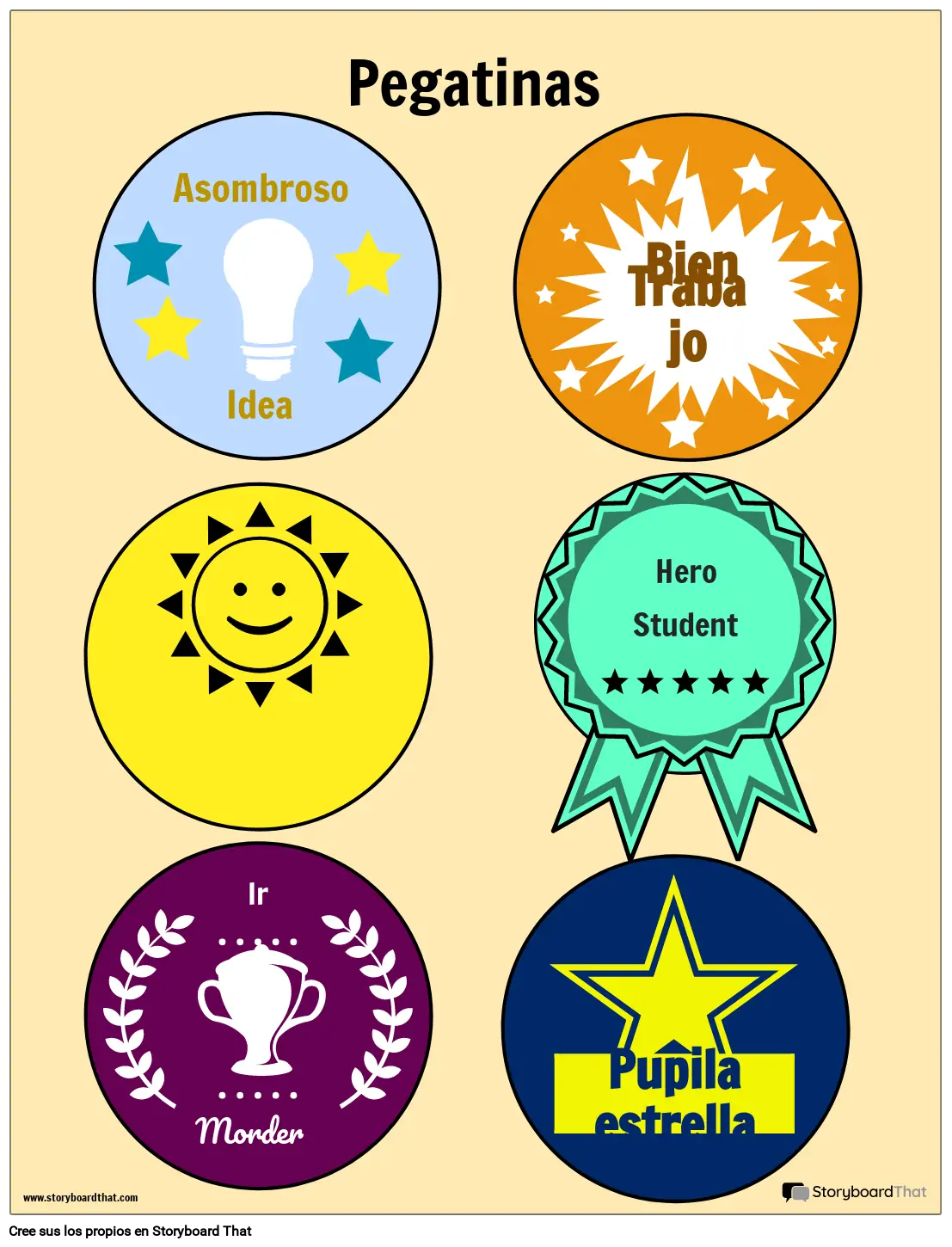Pegatinas de Recompensa Imprimibles Storyboard