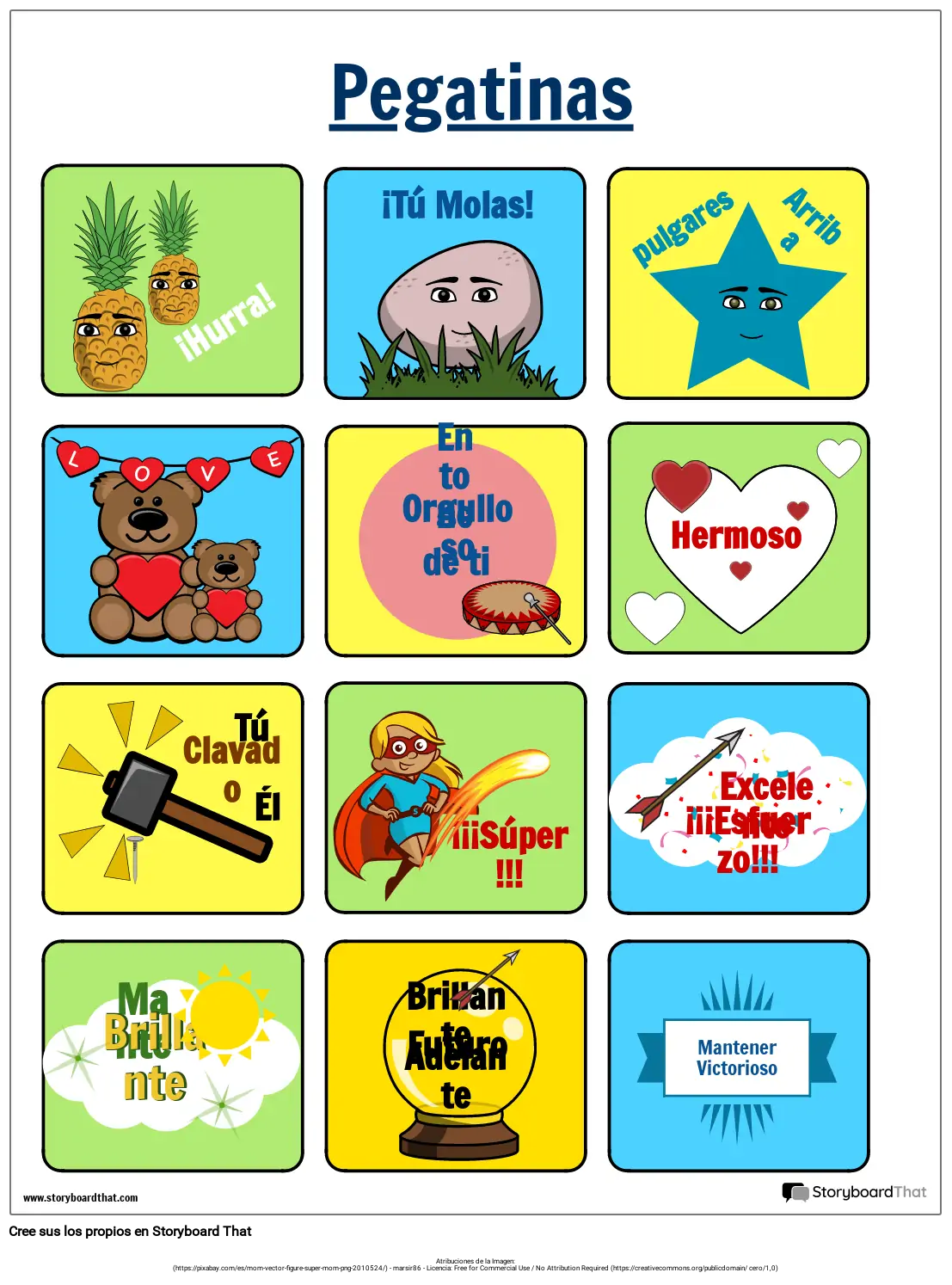 Pegatinas de recompensa personalizables Storyboard