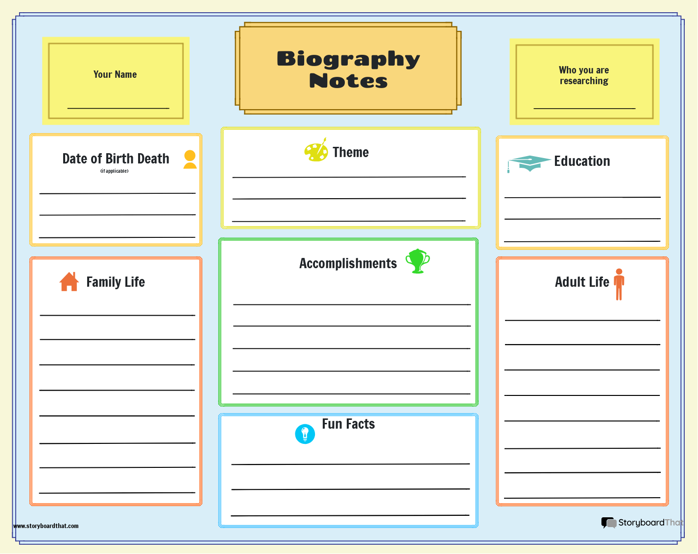 Planificador de Biografía 2 Storyboard por es-examples