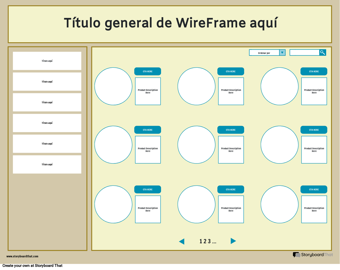 Plantilla Corporativa General WireFrame 1 Storyboard