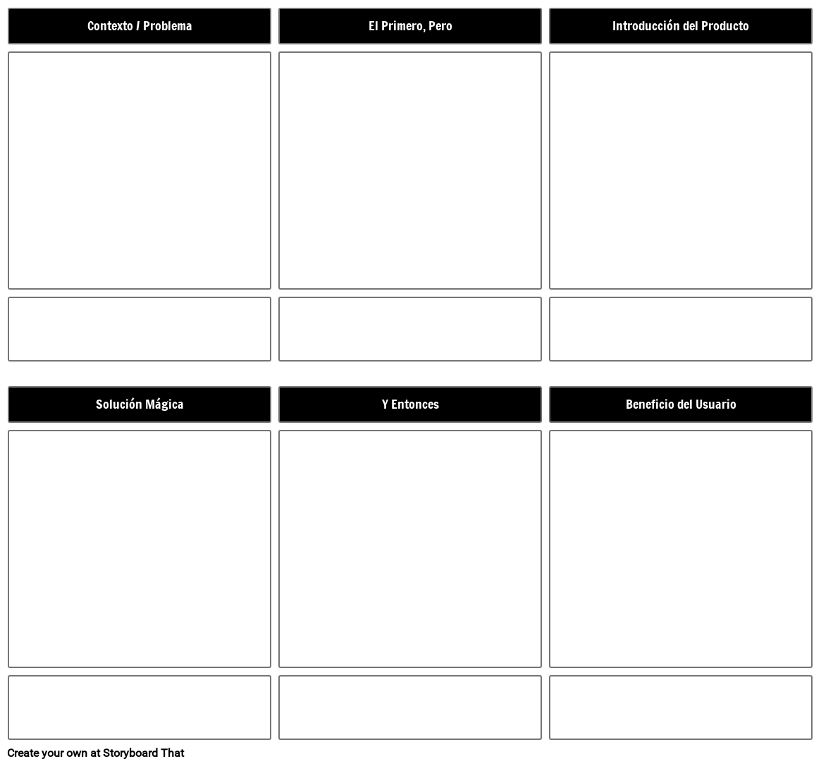 Plantilla de Desarrollo de Productos Storyboard Plantilla de Desarrollo de Productos Storyboard