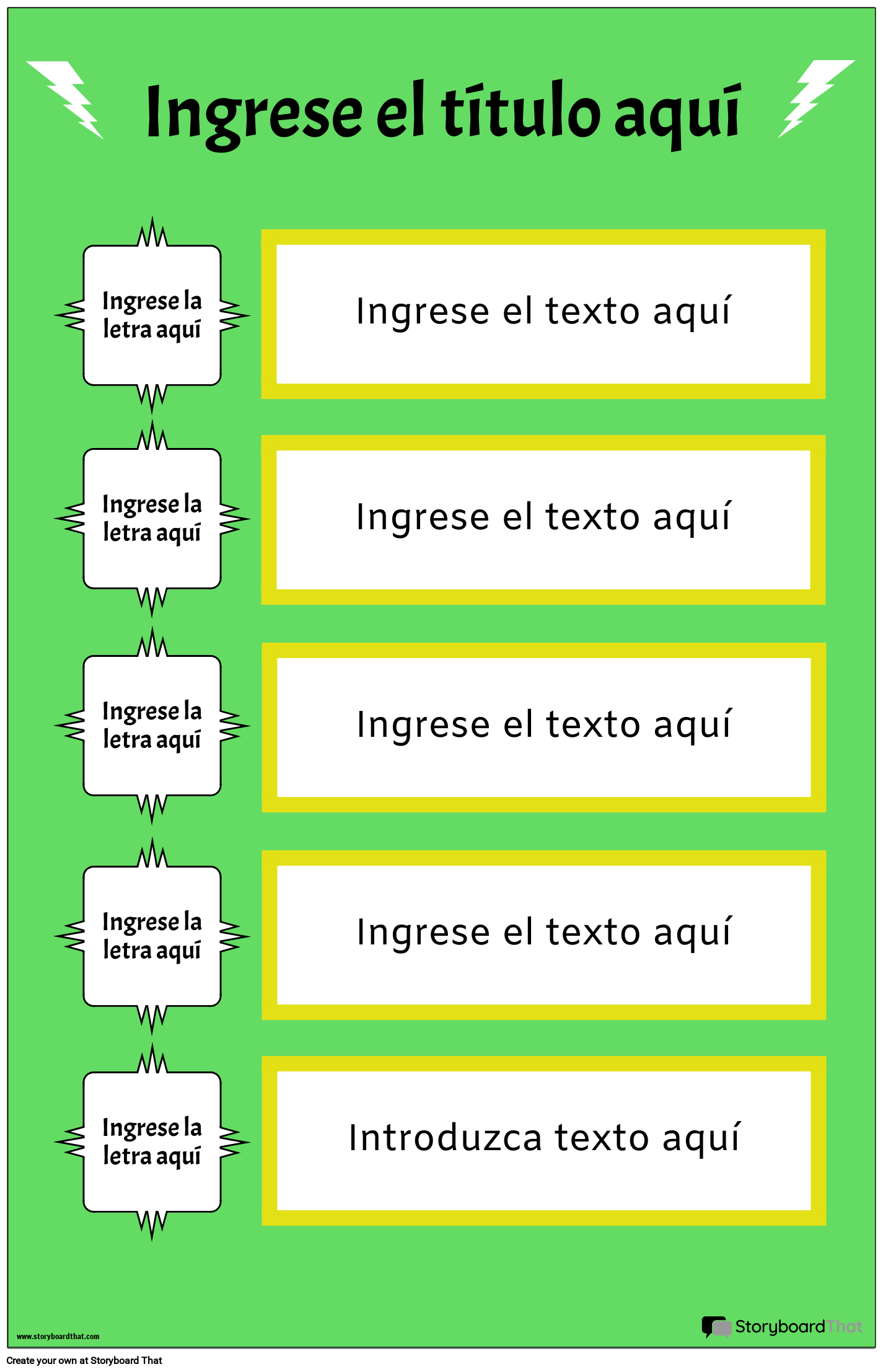 Plantilla de Estrategia de Acrónimo Storyboard