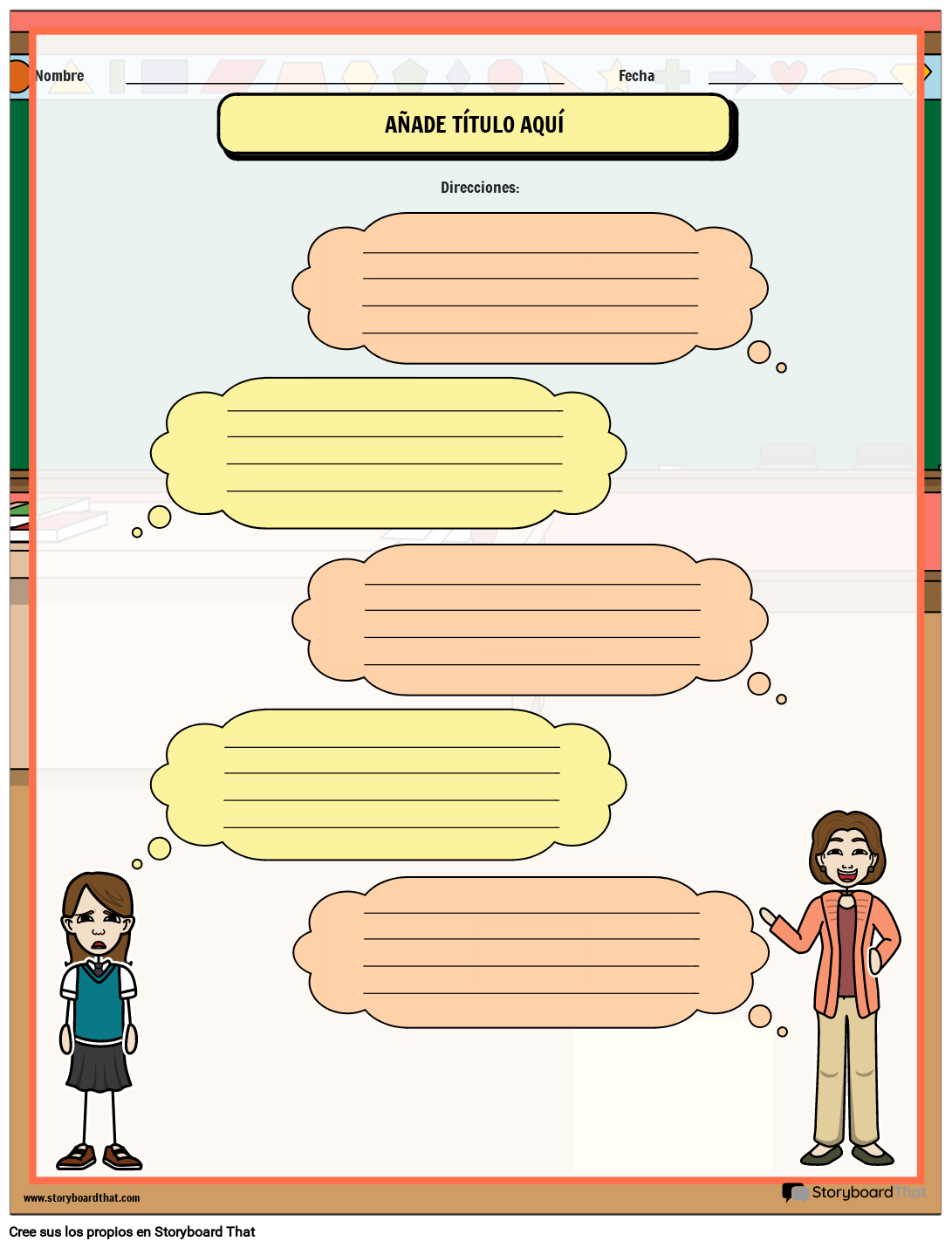 Plantilla de Hoja de Trabajo de Diálogo Storyboard