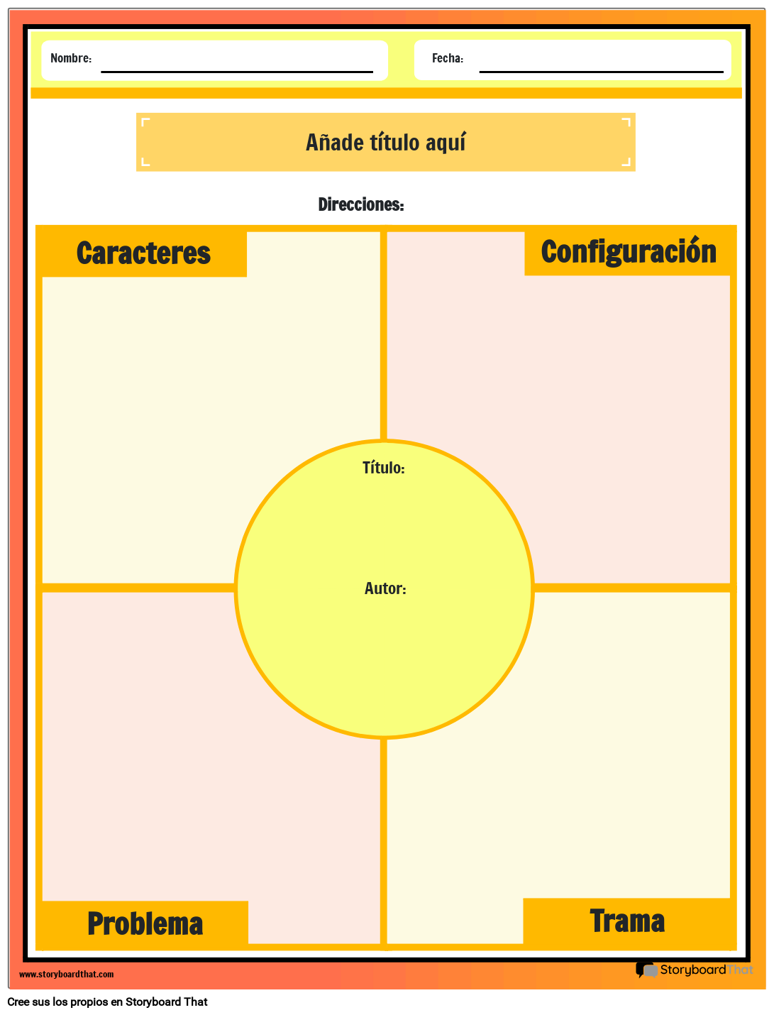 Plantilla de Hoja de Trabajo de Elementos de la Historia
