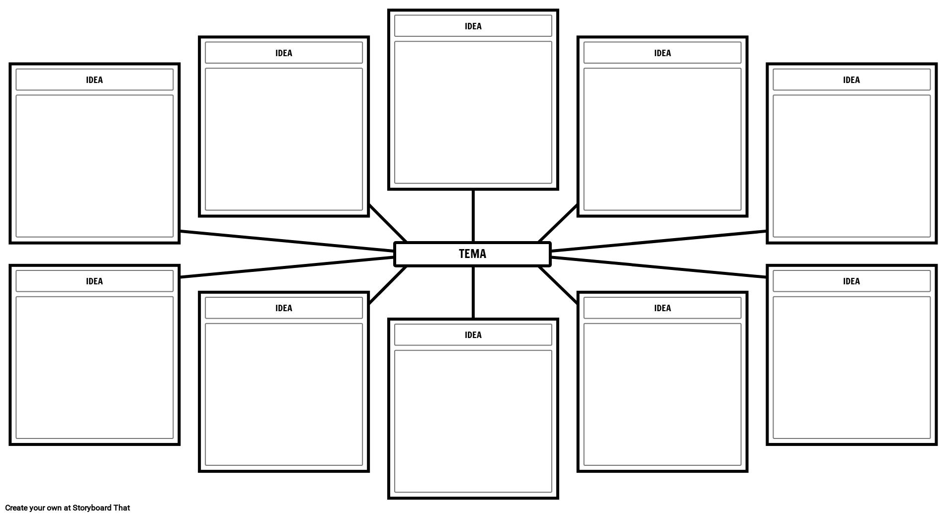 Plantilla De Lluvia De Ideas 10 Celdas Storyboard