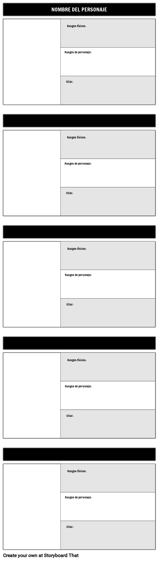 Plantilla De Mapa De Caracteres 16x9 Storyboard