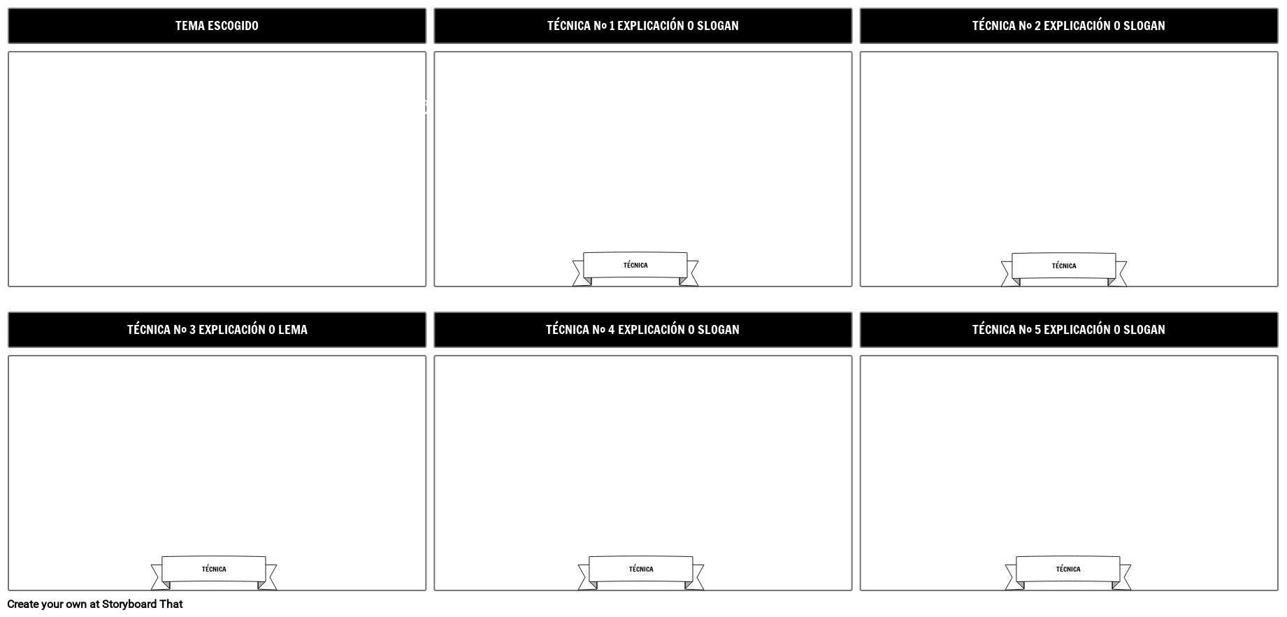 Plantilla de Propaganda Assignment Storyboard por es-examples