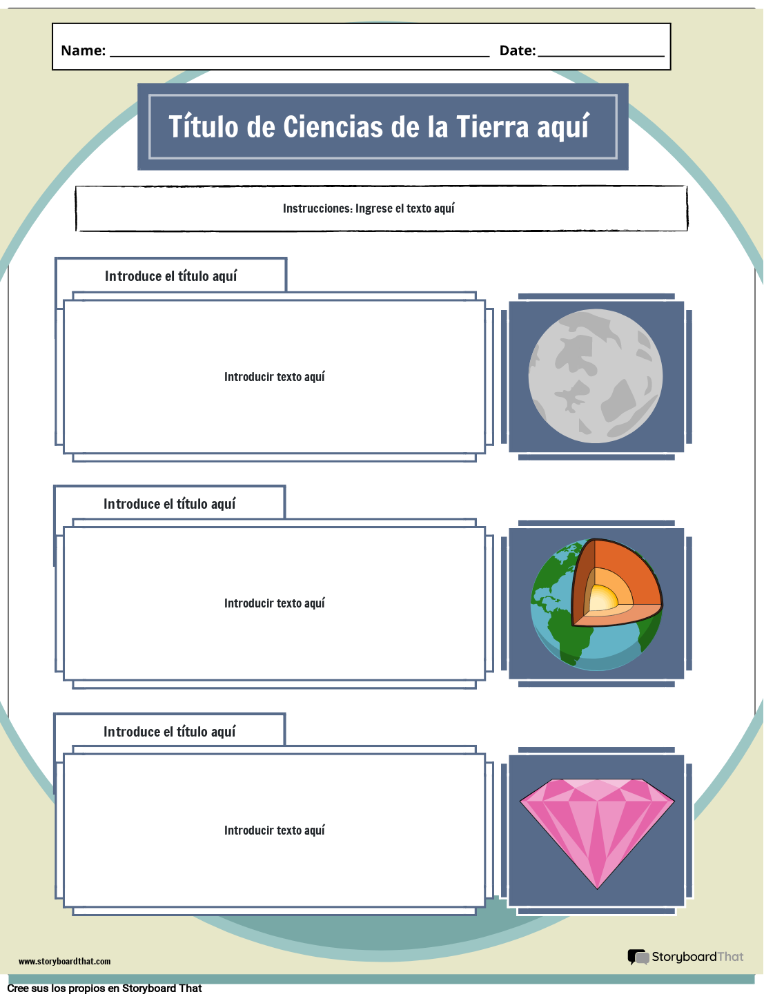 Plantilla De Rocas Y Minerales De Ciencias De La Tierra