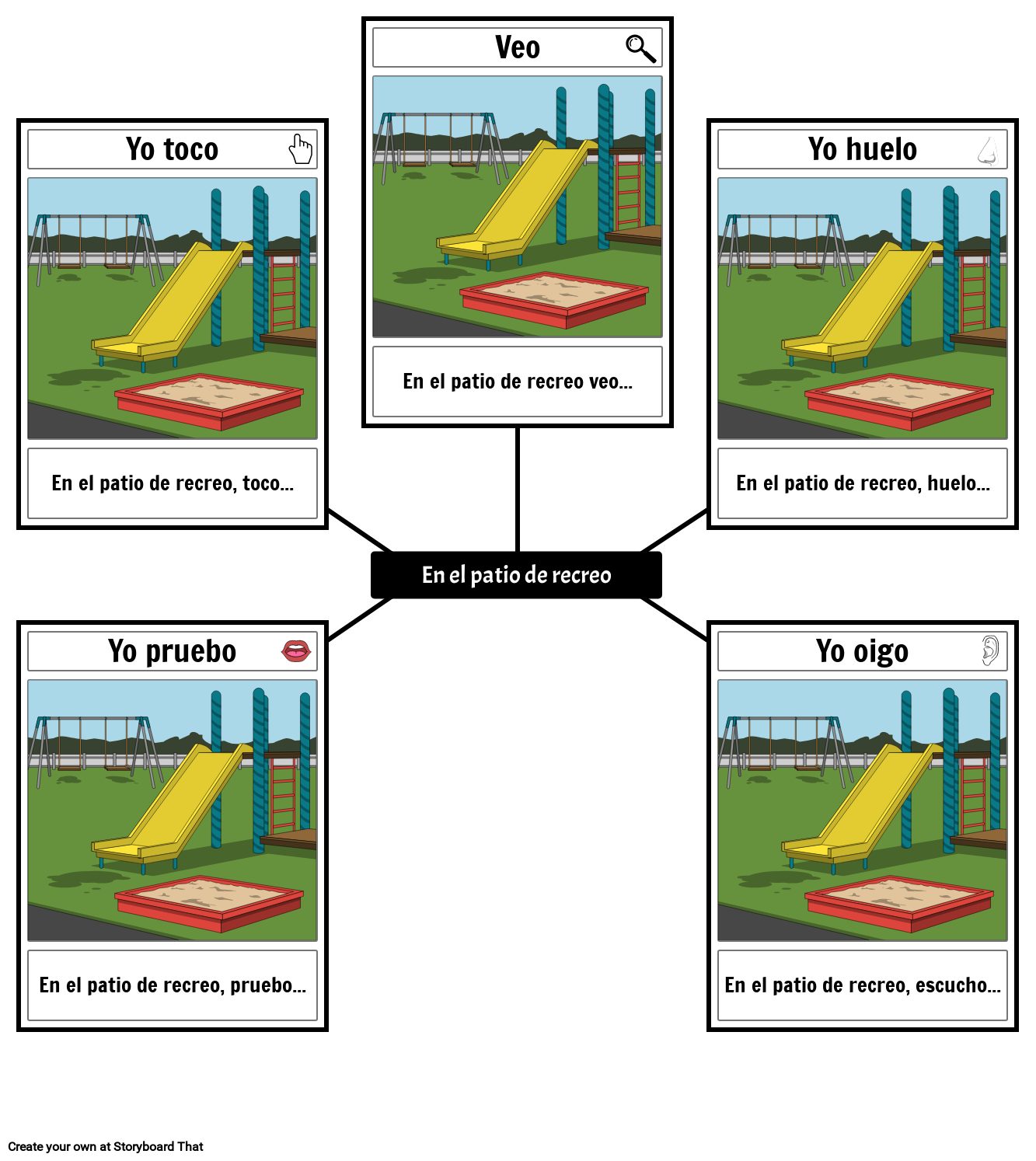 Plantilla en el Patio de Recreo Storyboard por es-examples