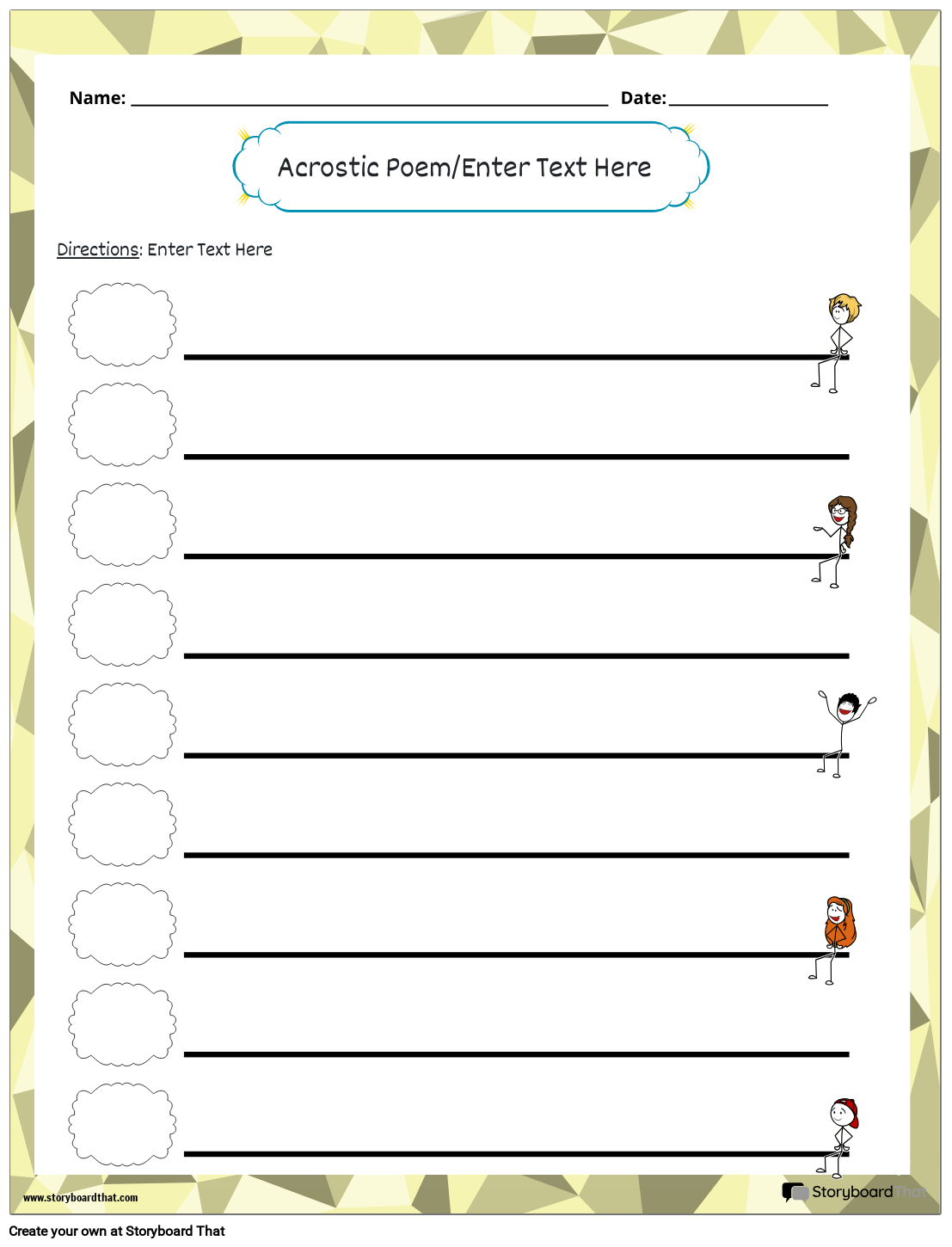 Poesía Retrato Color 2 Storyboard por es-examples